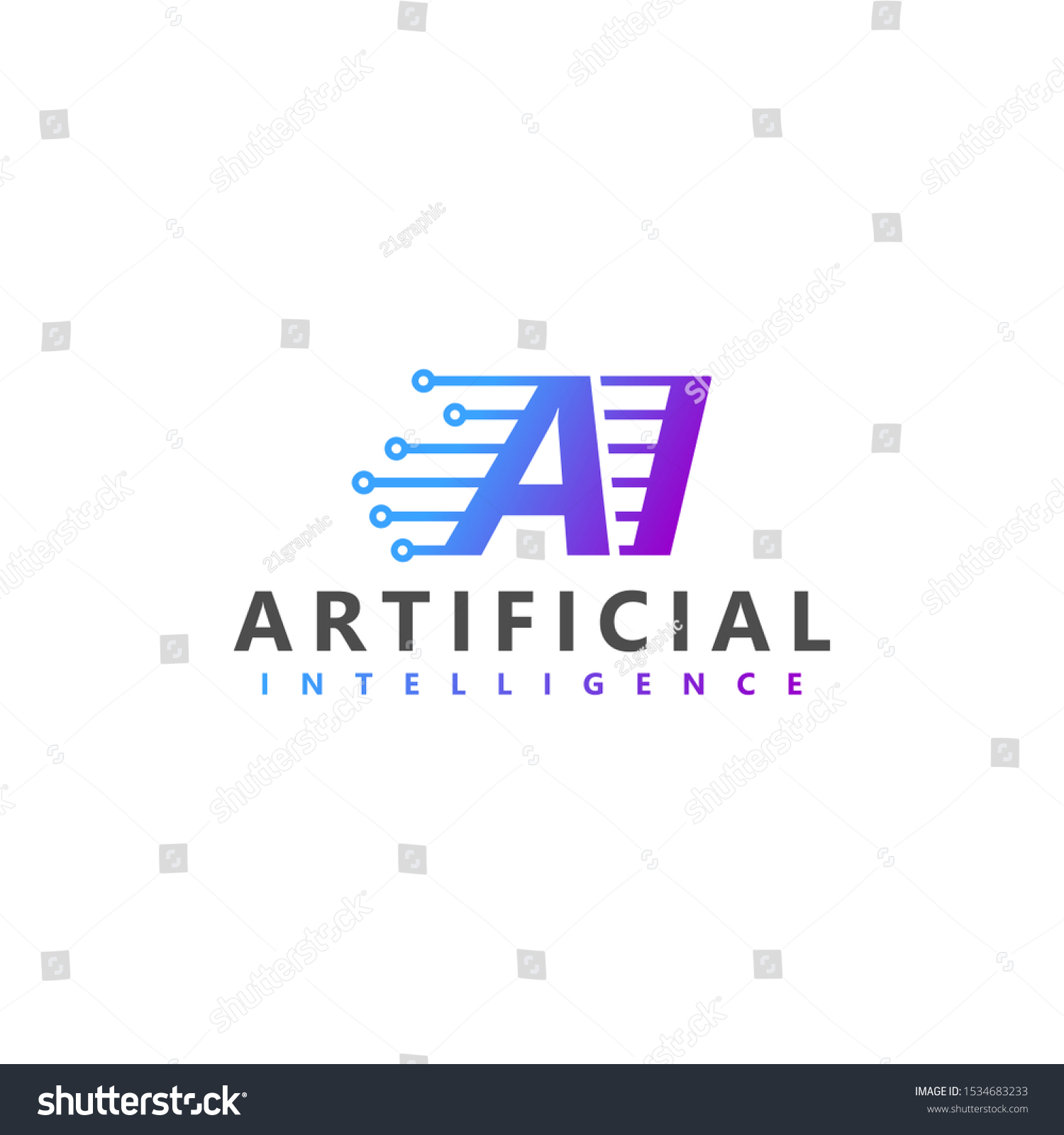 Artificial Intelligence Modern Technology Logo Design Stock Vector ...