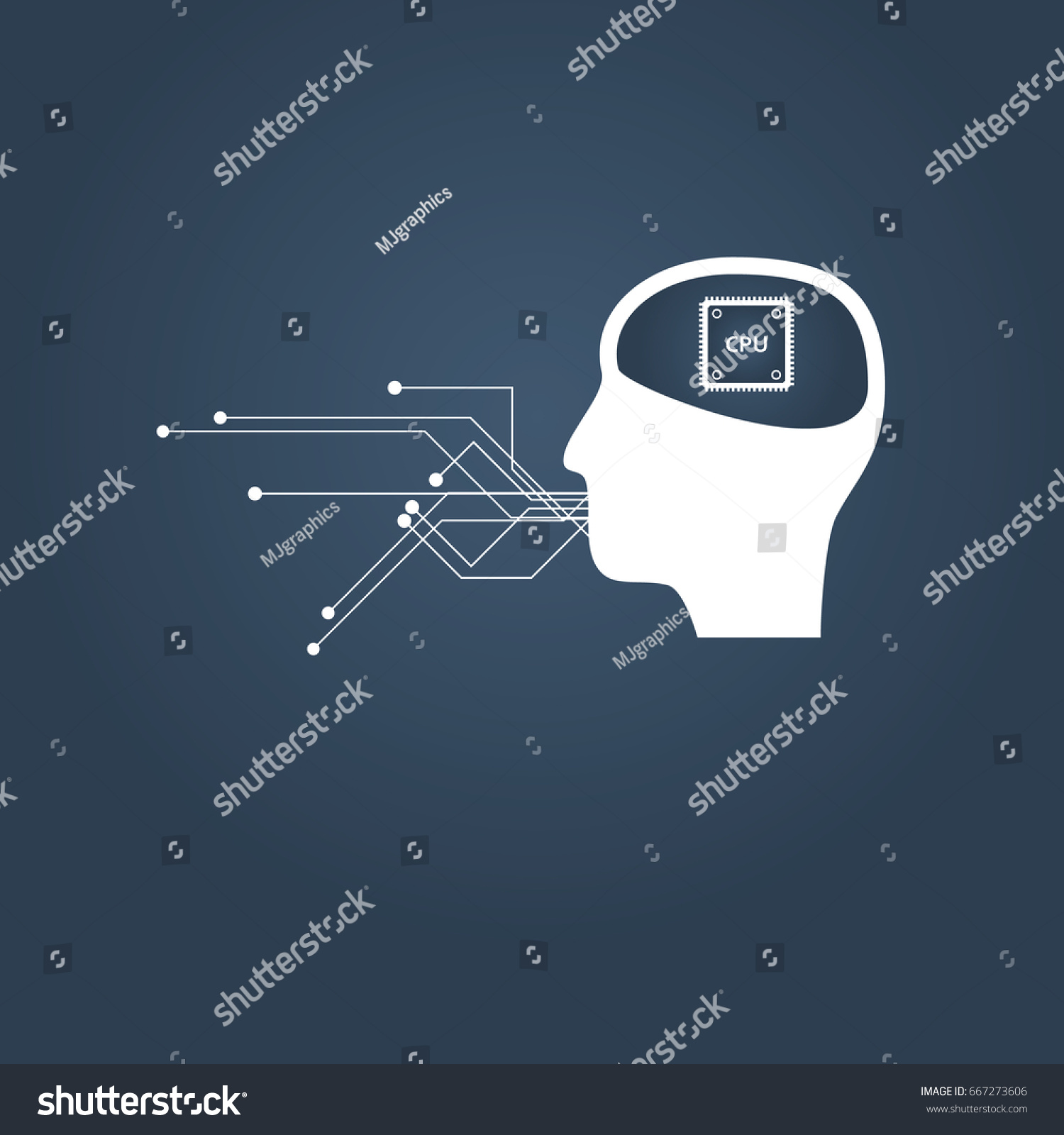 Vektor Stok Artificial Intelligence Ai Communication Vector Concept ...