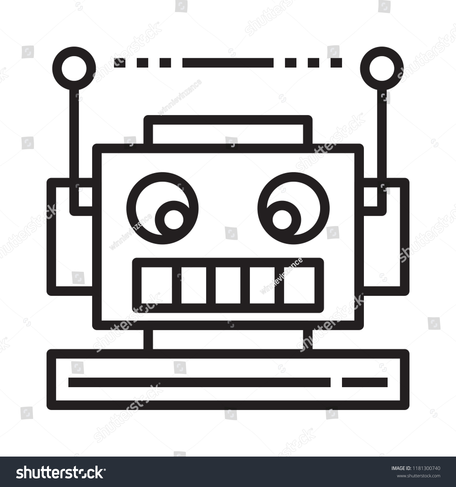 Artificial Intelligence Robot Outline Icon Stock Vector (Royalty Free ...