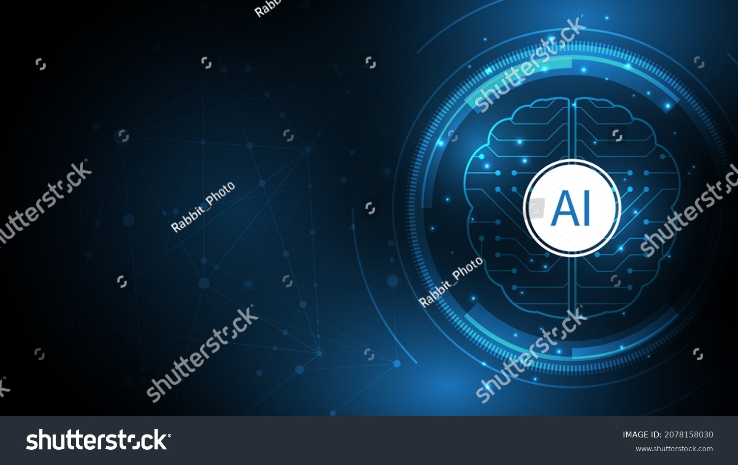 Artificial Intelligence Technology Background Brain Human Stock Vector ...