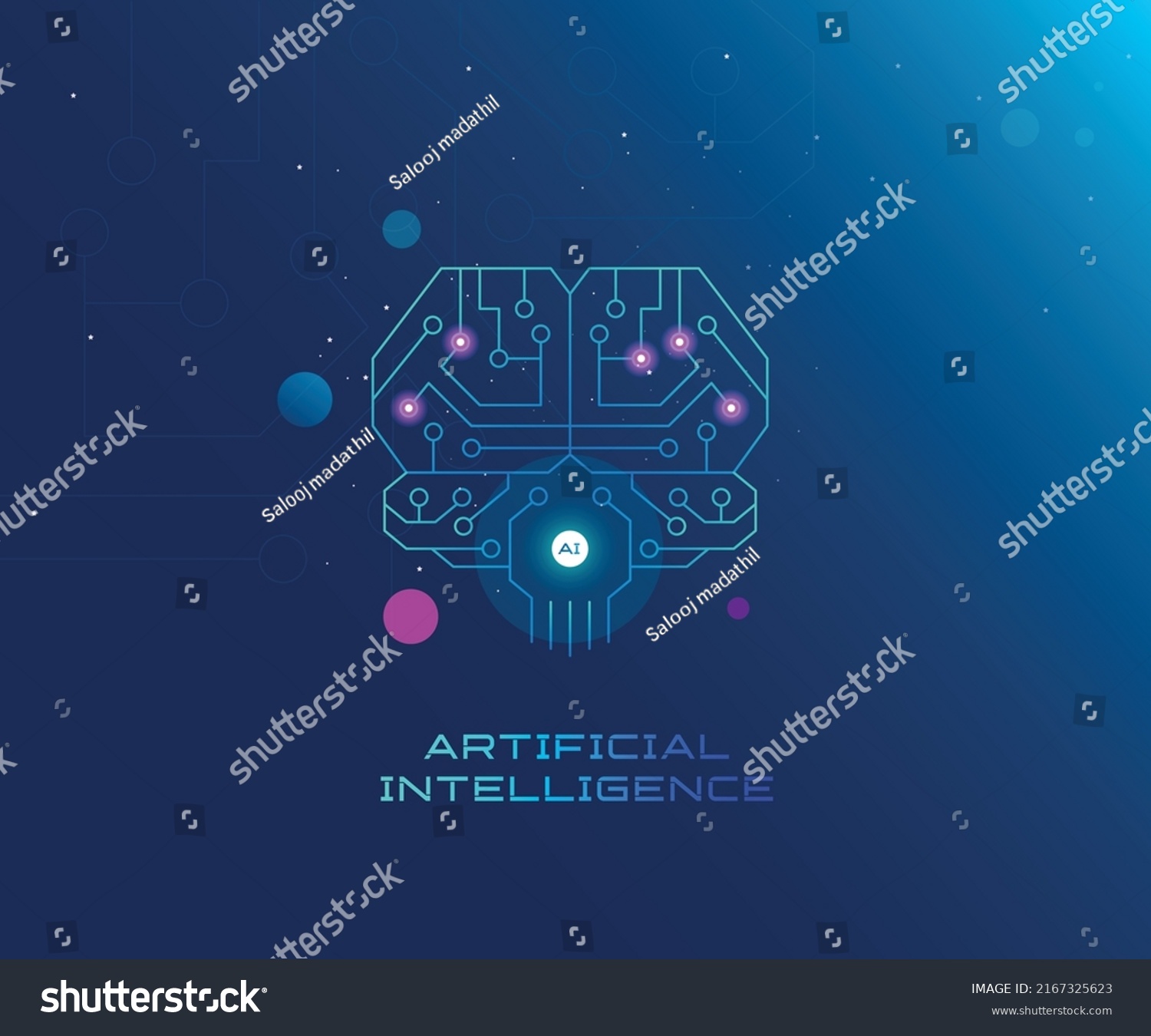 Artificial Intelligence Technology Digital Illustration Stock Vector ...