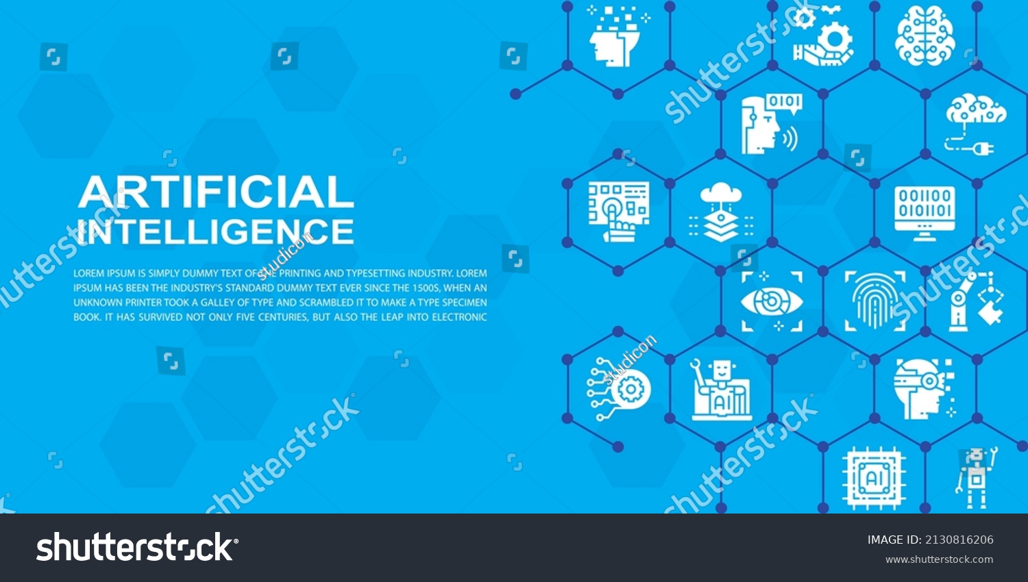 Artificial Intelligence Web Page Design Template Stock Vector (Royalty ...