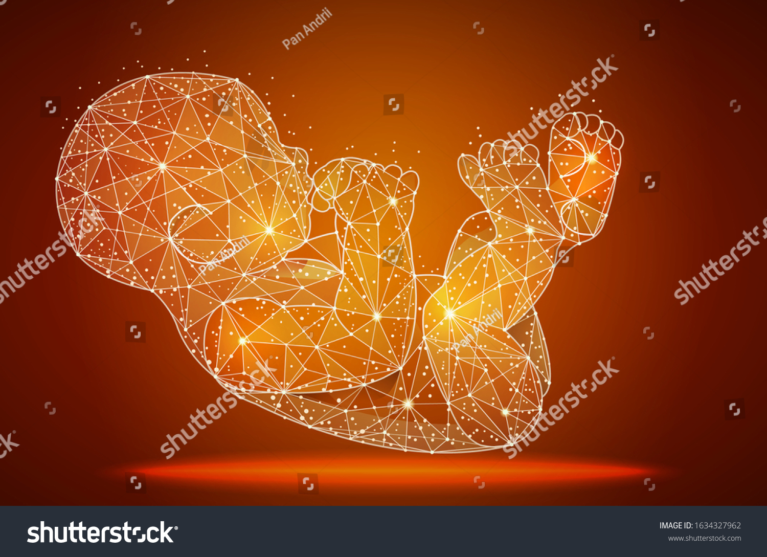 Artificial Nurtured Bionic Fetuses Points Lines Stock Vector (Royalty ...