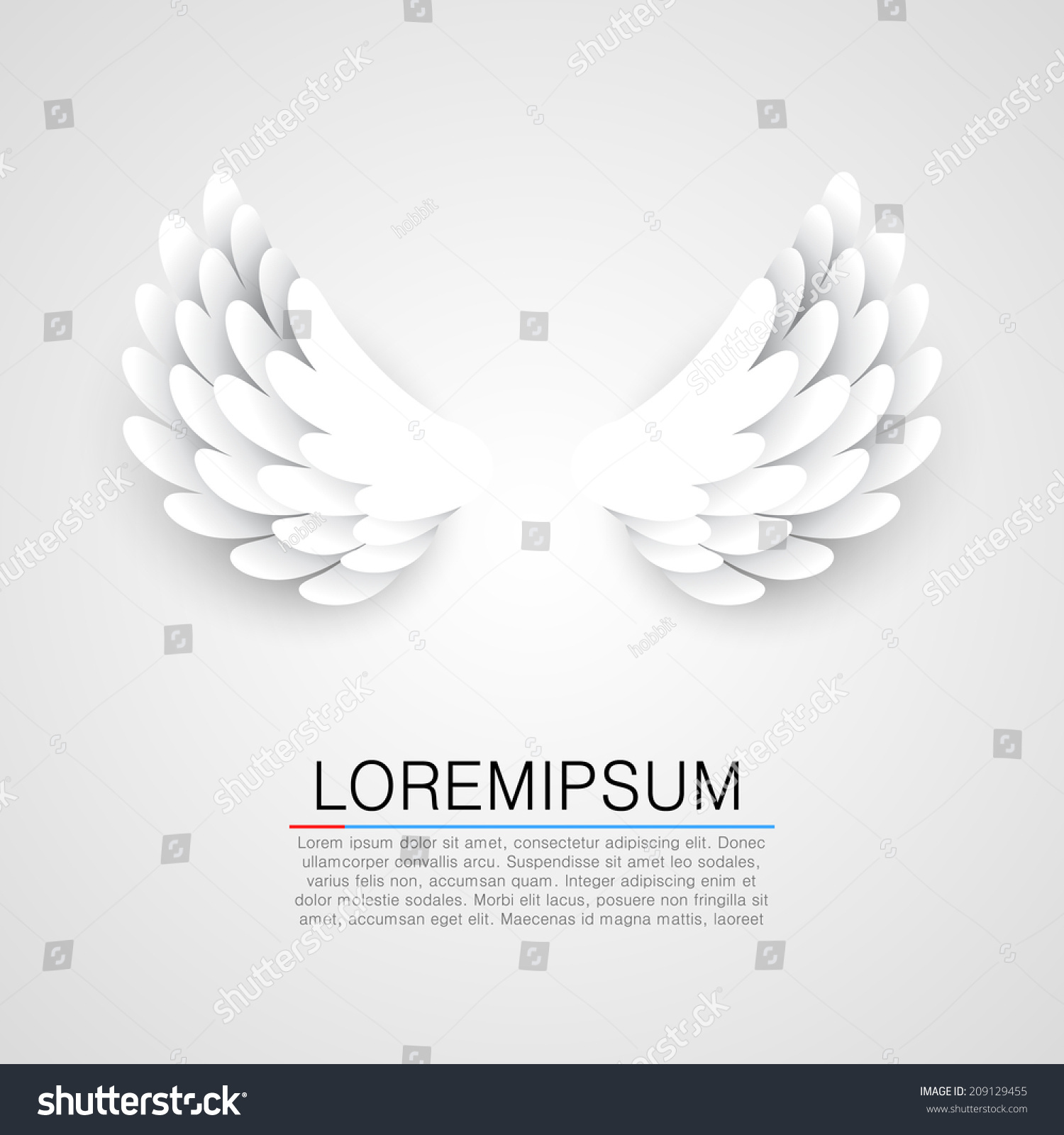 Artificial White Paper Wings Background Vector Stock Vector (Royalty ...