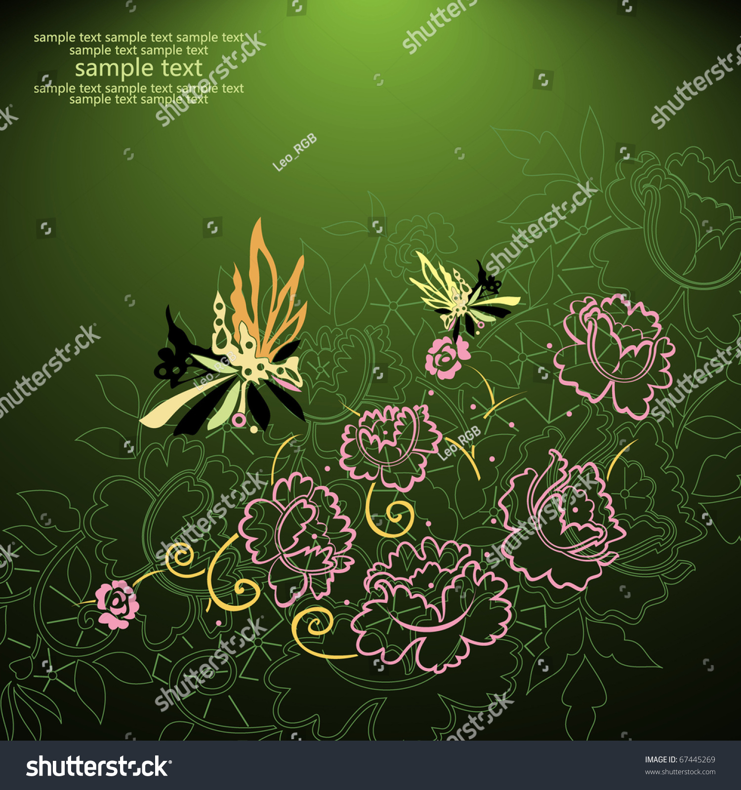 Artistic Flower Background Your Text Stock Vector (Royalty Free ...