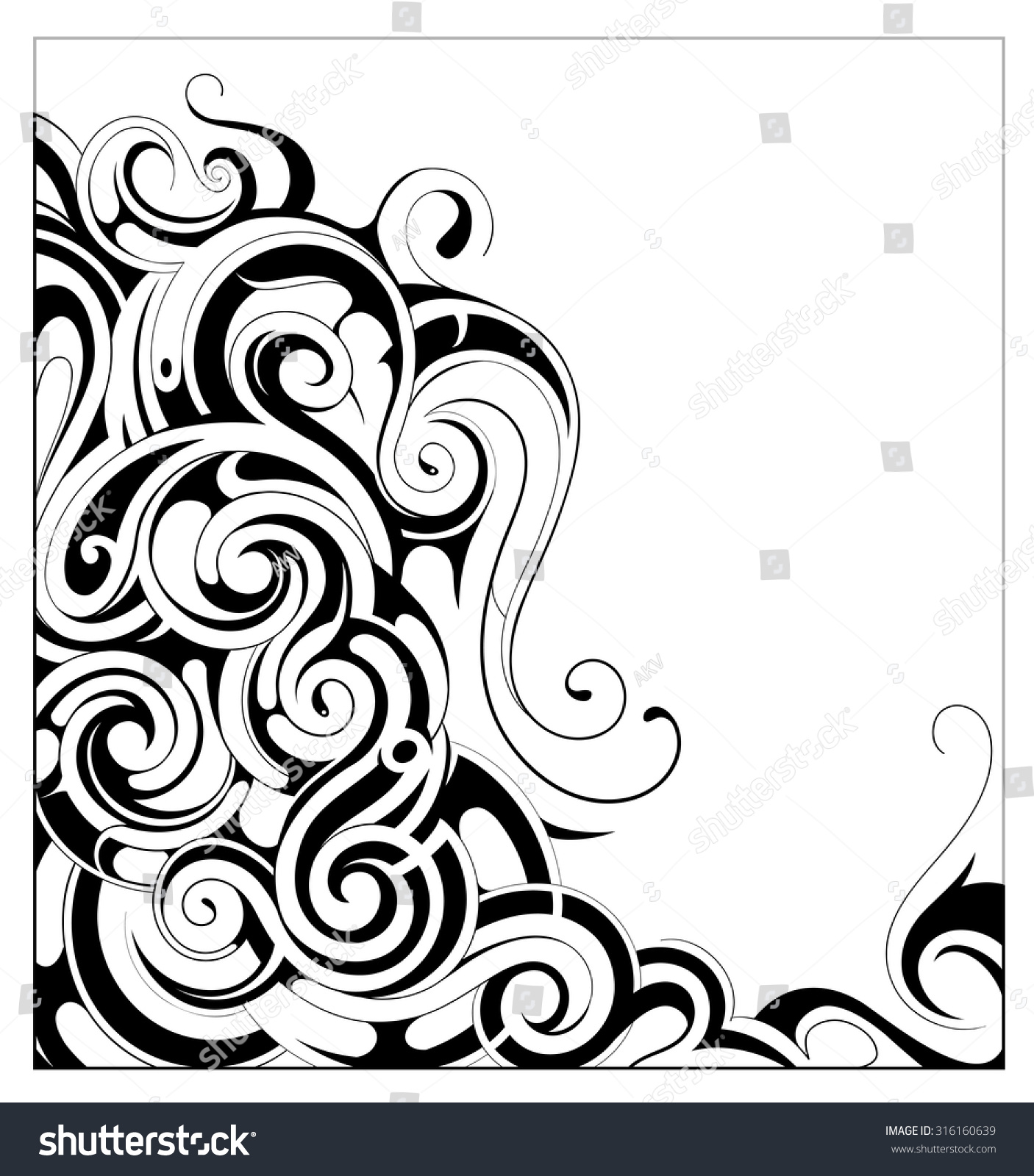 Artistic Frame Design Elegant Liquid Swirls Vector De Stock Libre De