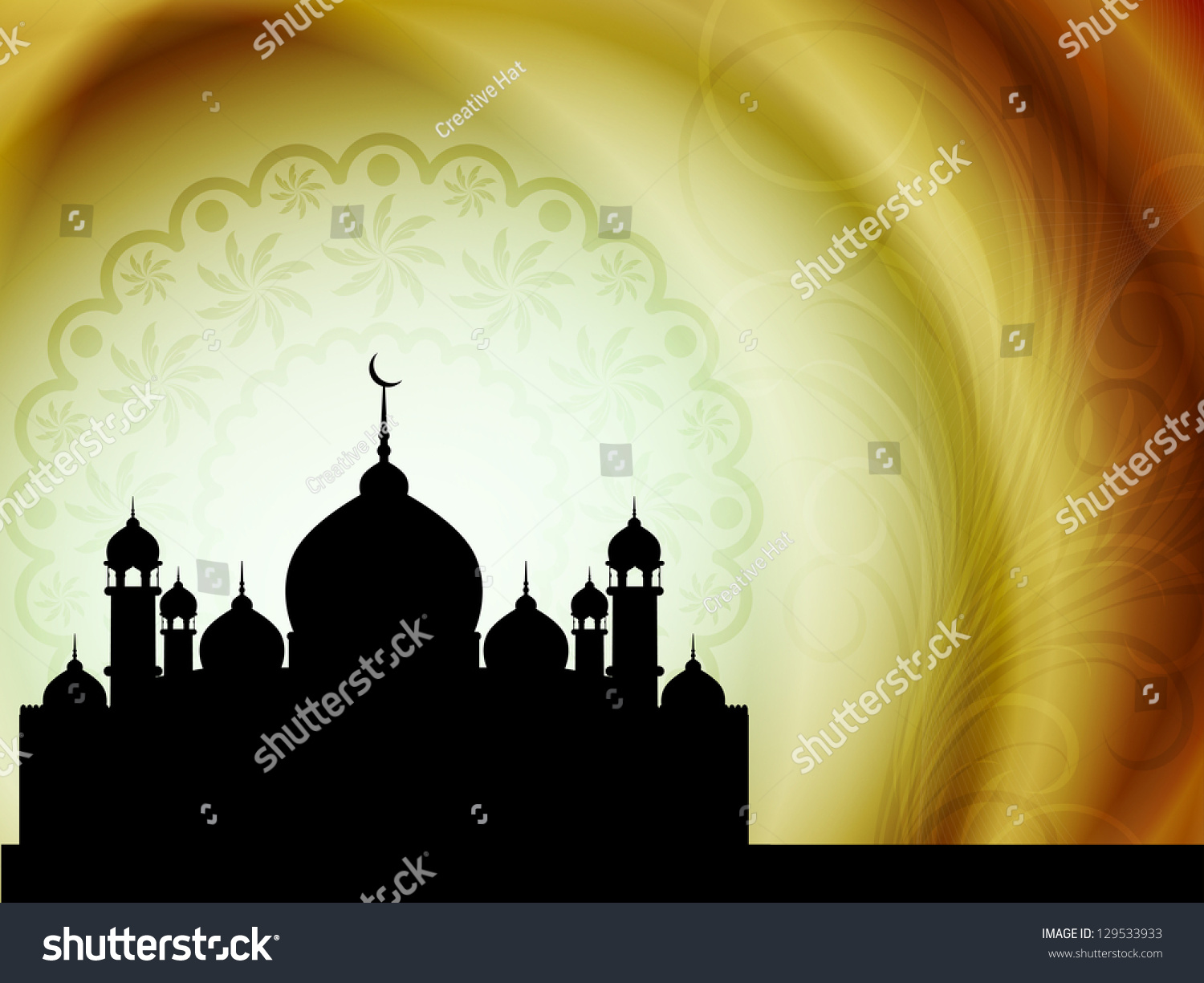 Artistic Religious Eid Background Mosque Vector Stock Vector (Royalty ...