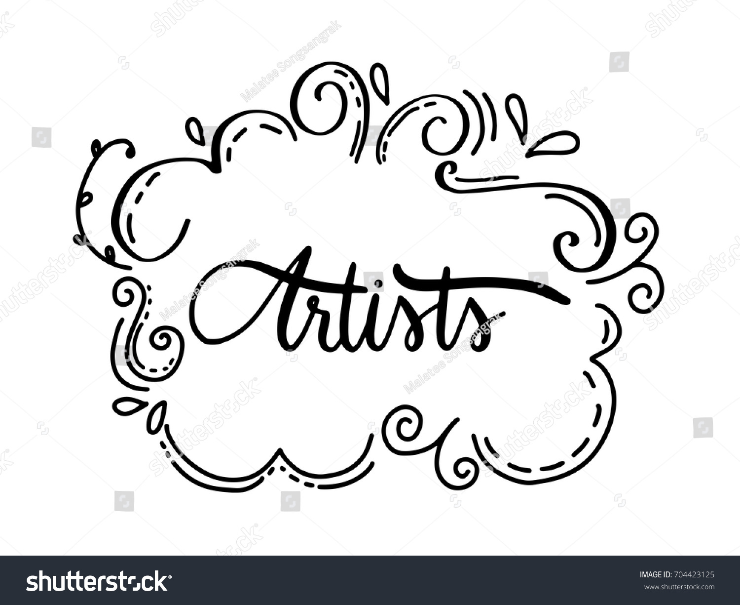 Artists Calligraphy Hand Lettering Vector Stock Vector (Royalty Free ...