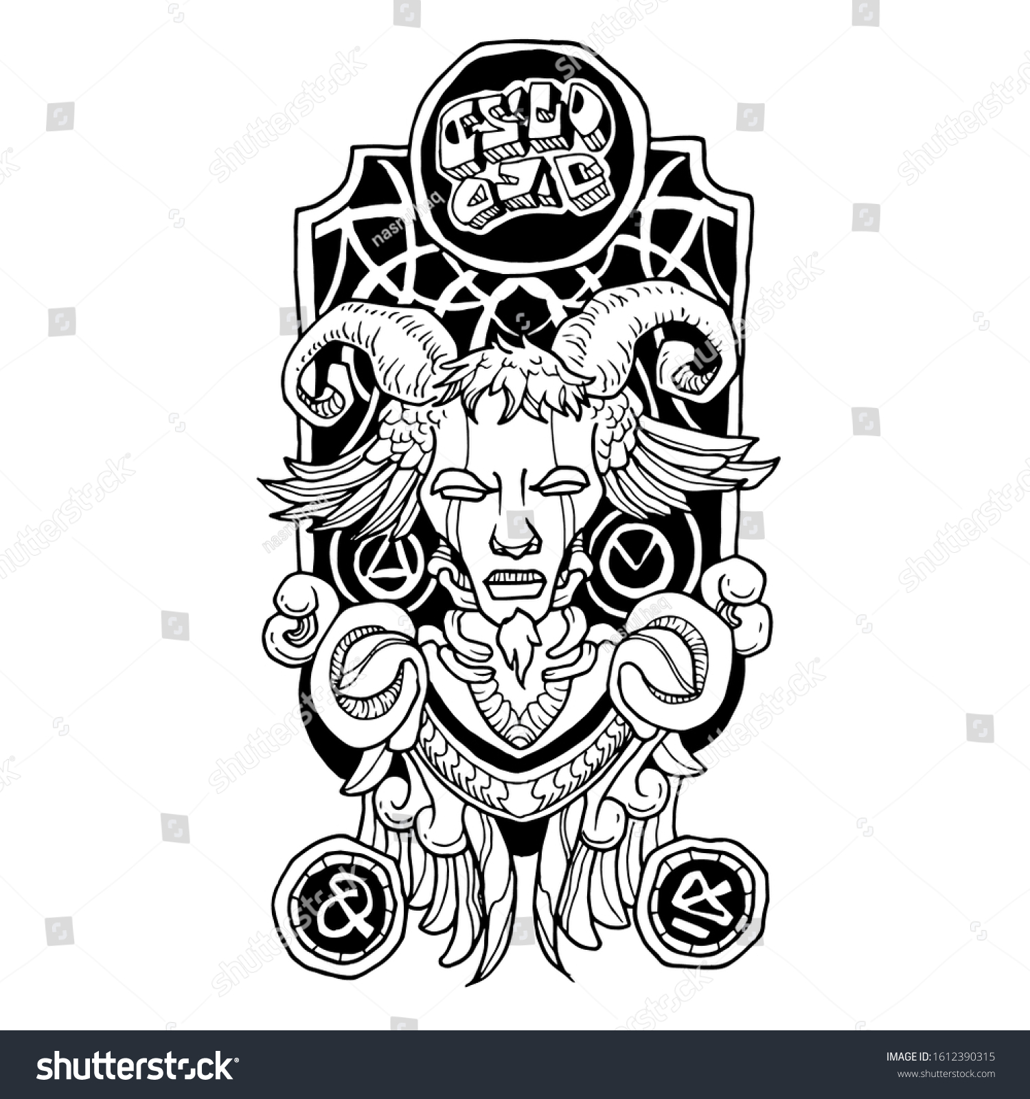 Artwork Lucifer Drawing Style Vector Design Stock Vector (Royalty Free ...