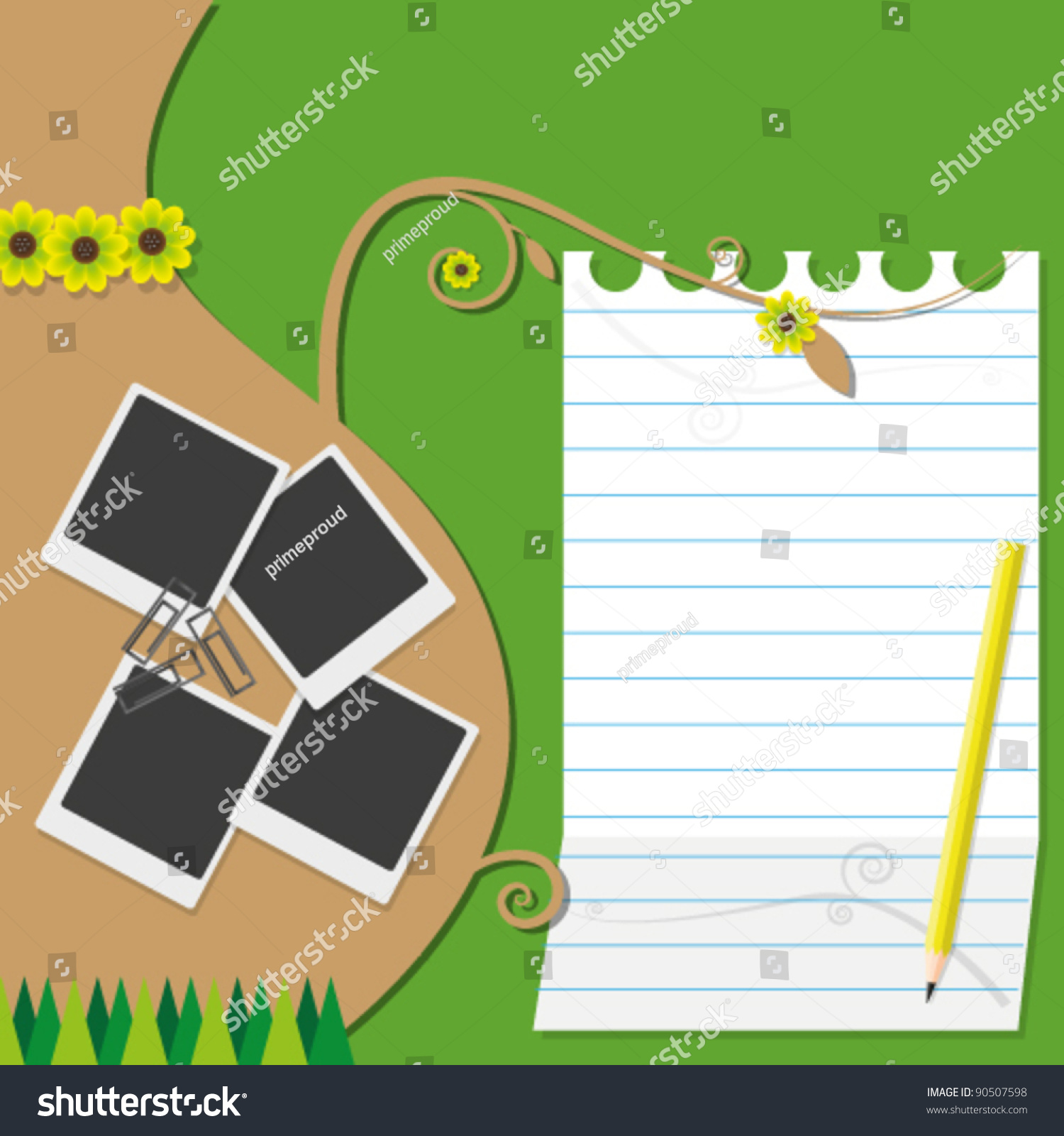 Artwork Paper Sheet Design Stock Vector (Royalty Free) 90507598