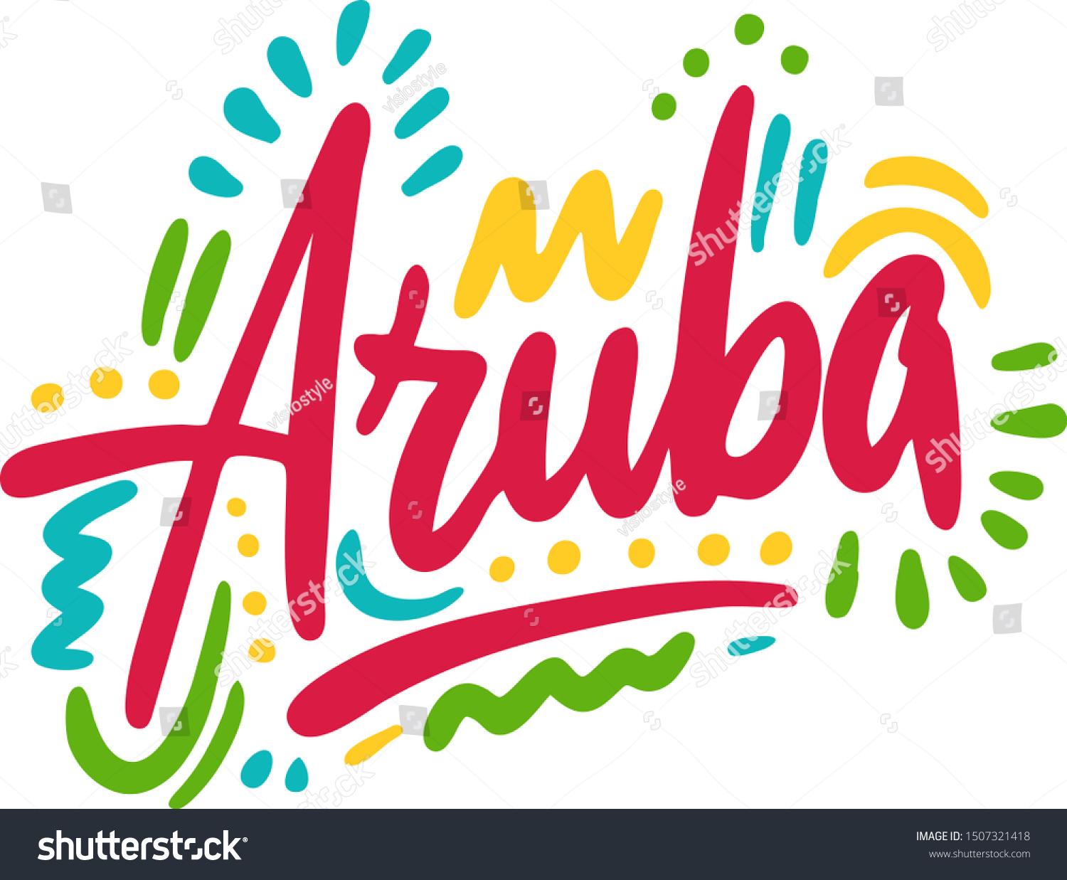 Aruba Text Design Vector Calligraphy Typography Stock Vector (Royalty ...