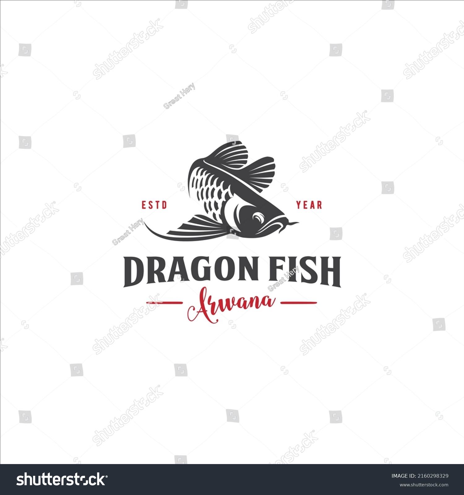 Arwana Dragon Fish Logo Design Vector Stock Vector (Royalty Free ...