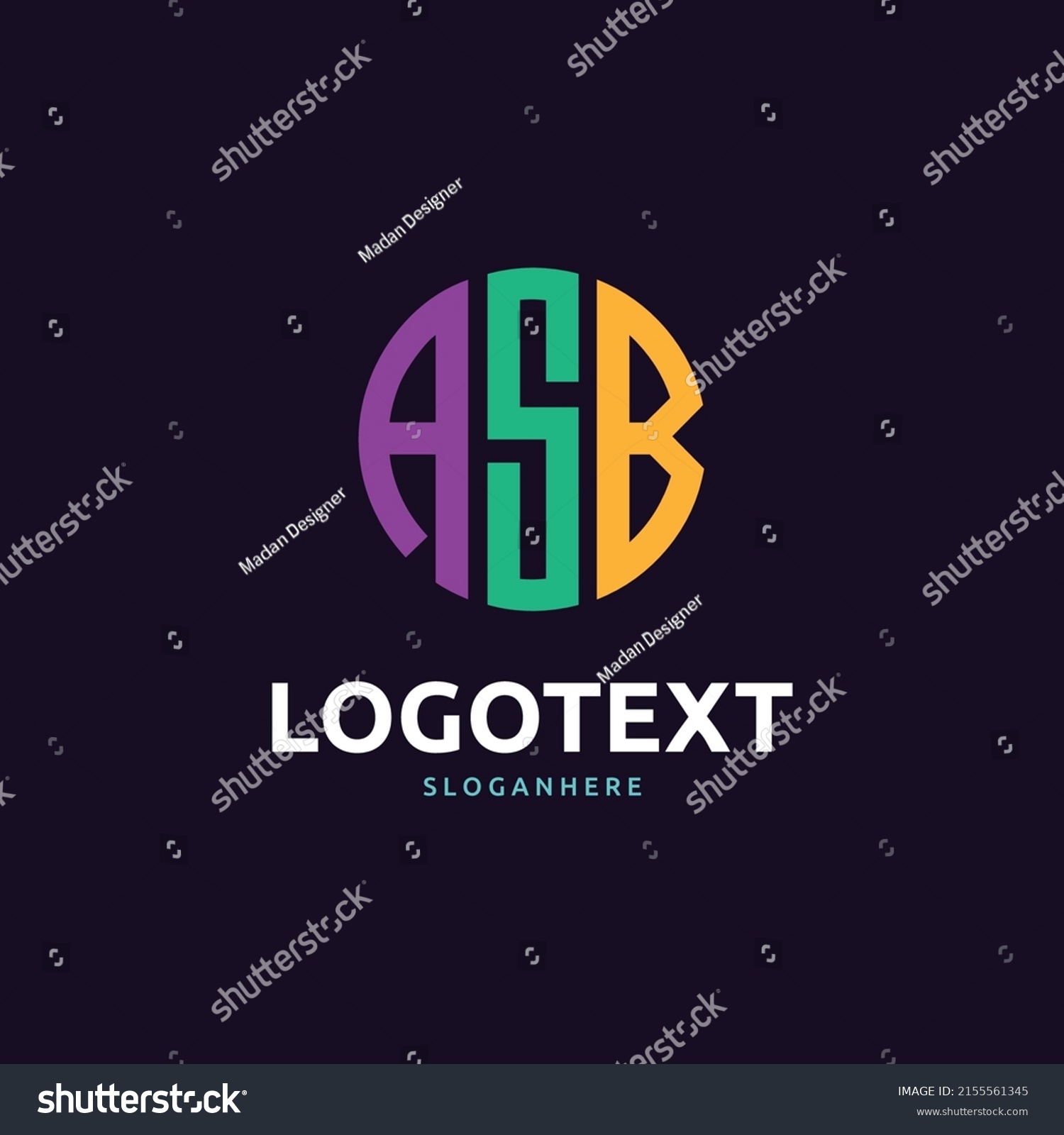 Asb Monogram Logo Three Letter Logo Stock Vector (Royalty Free ...