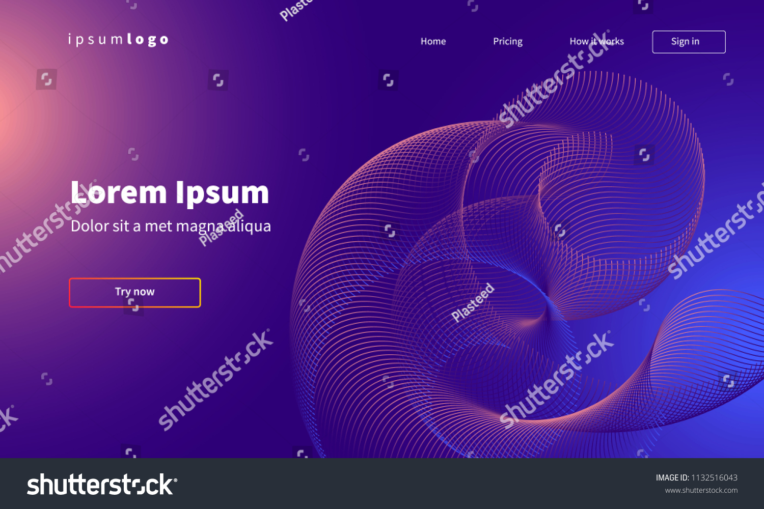 Asbtract Background Design Landing Page Template Stock Vector Royalty