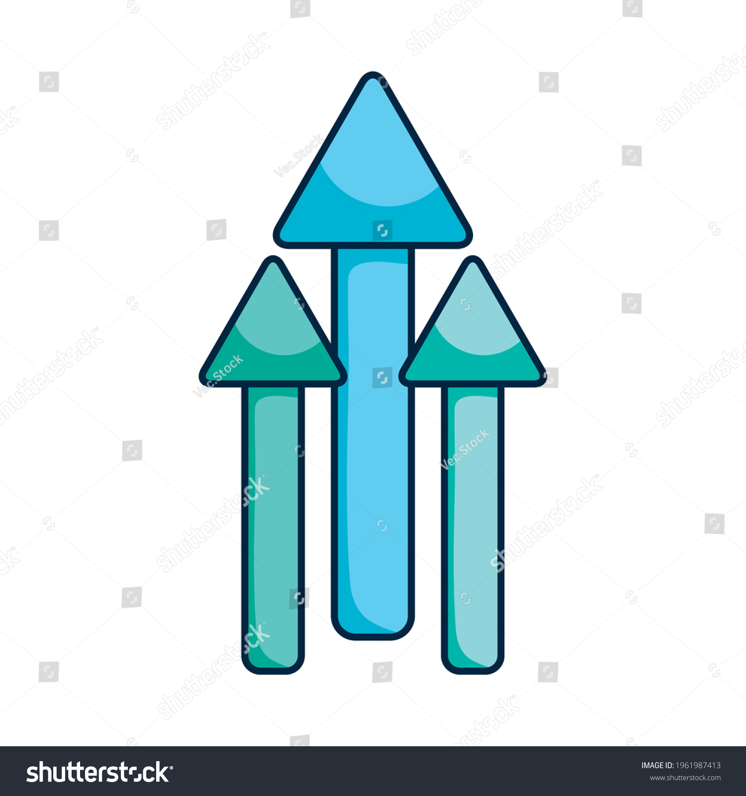 Ascending Arrows On White Background Stock Vector (Royalty Free ...