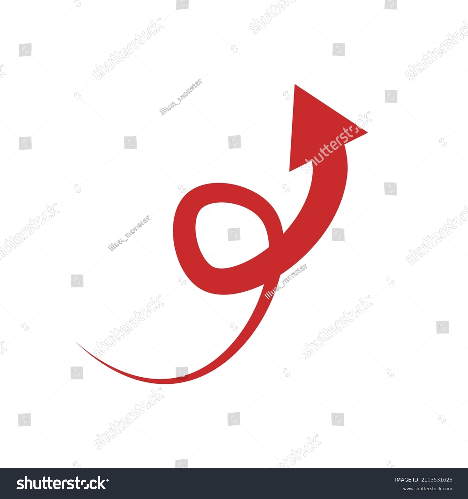 Ascending Red Arrow Icon Vector Stock Vector (Royalty Free) 2103531626 ...