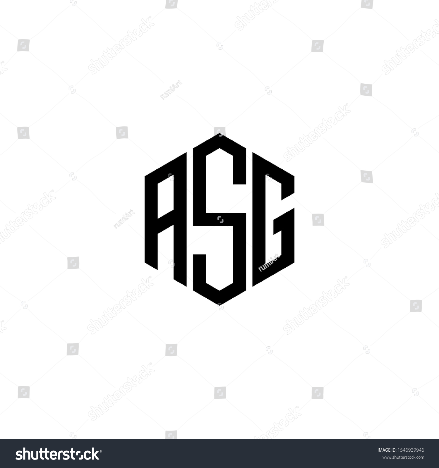 Asg Letter Logo Design Polygon Monogram Stock Vector (Royalty Free ...