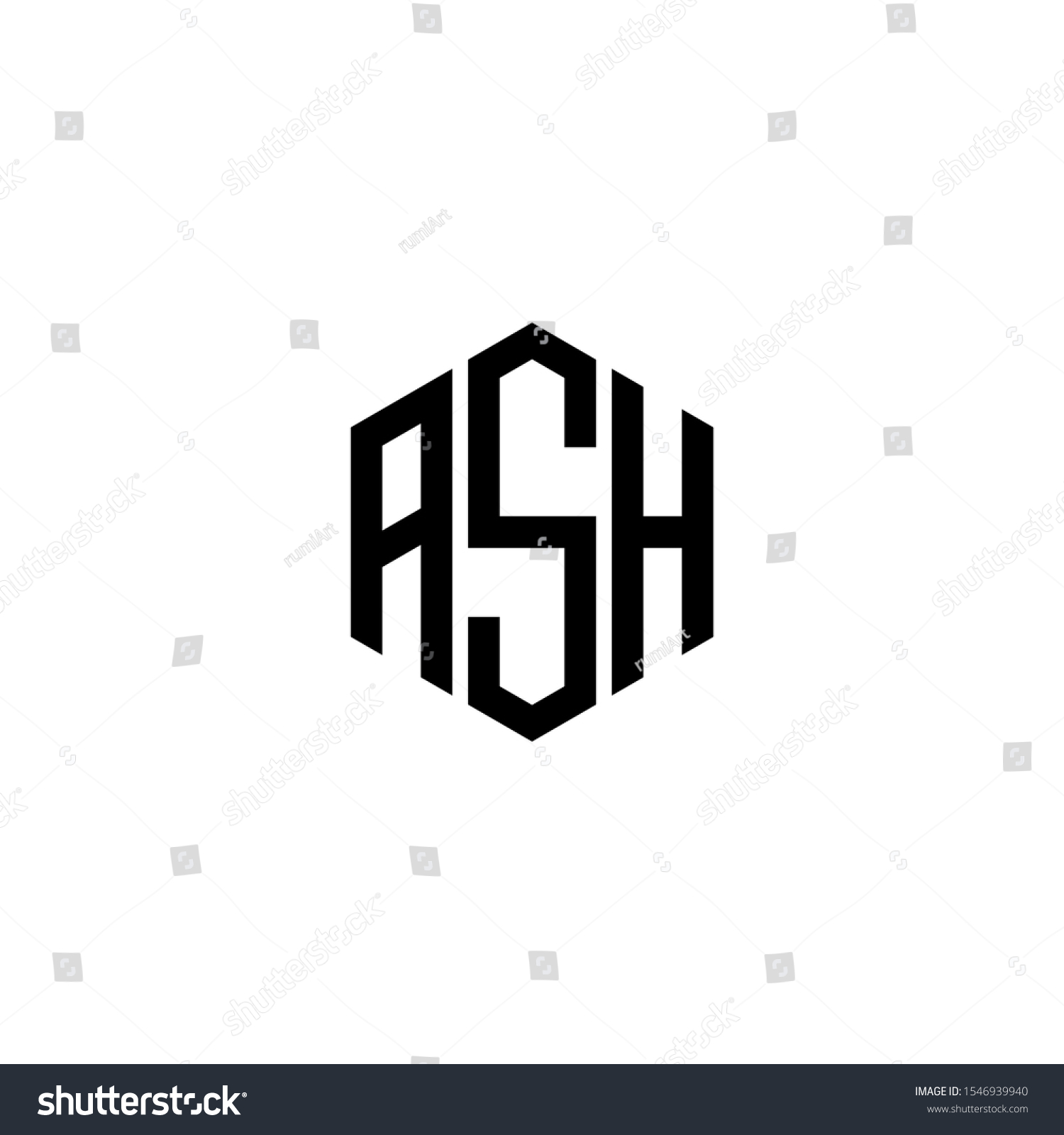 Ash Letter Logo Design Polygon Monogram Stock Vector (Royalty Free ...