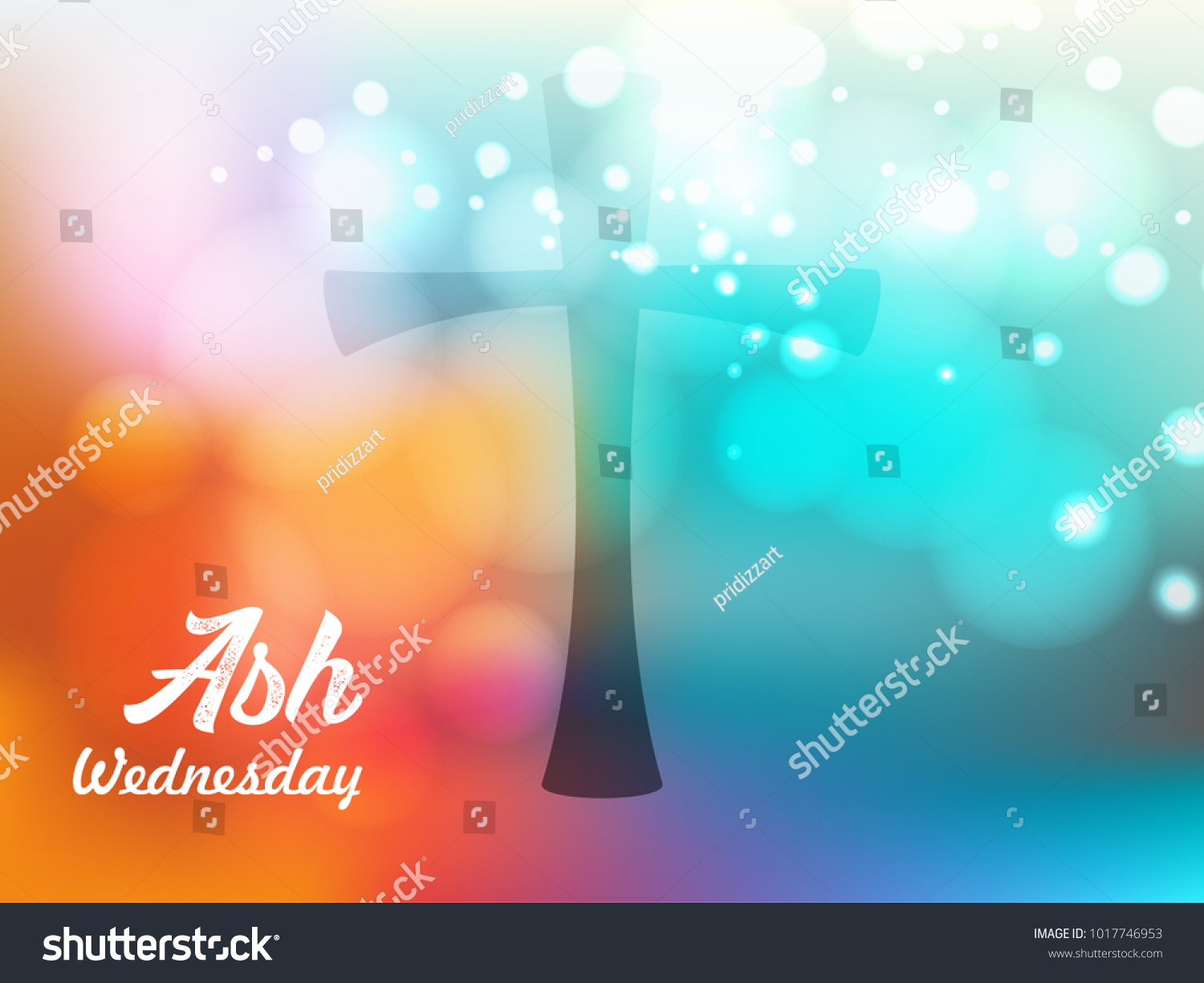 Ash Wednesday Background Design Stock Vector (Royalty Free) 1017746953