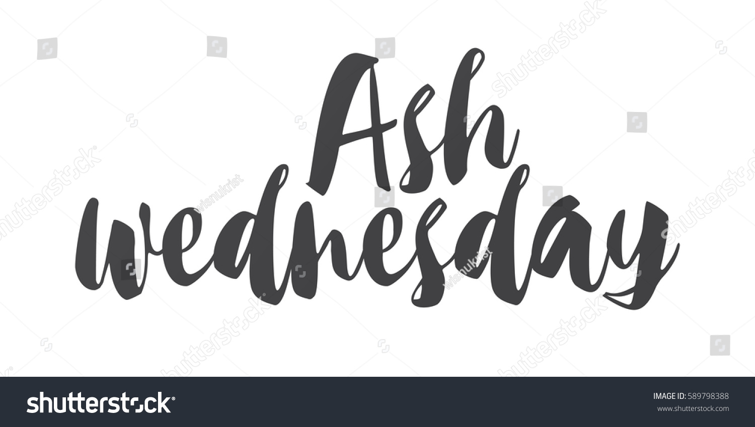 Ash Wednesday Typography Stock Vector (Royalty Free) 589798388 ...