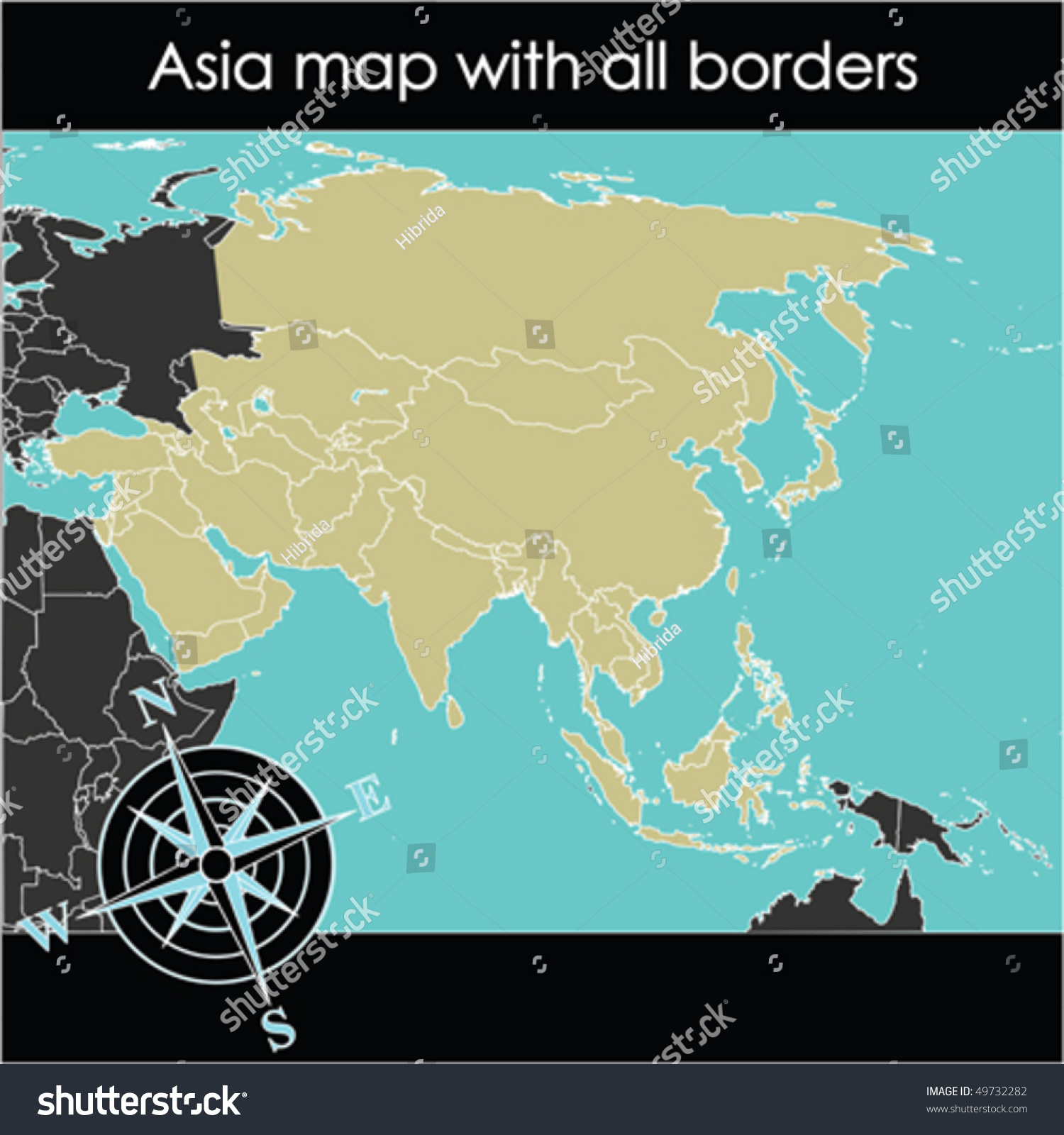 Asia Map Borders On Black Background: เวกเตอร์สต็อก (ปลอดค่าลิขสิทธิ์ ...