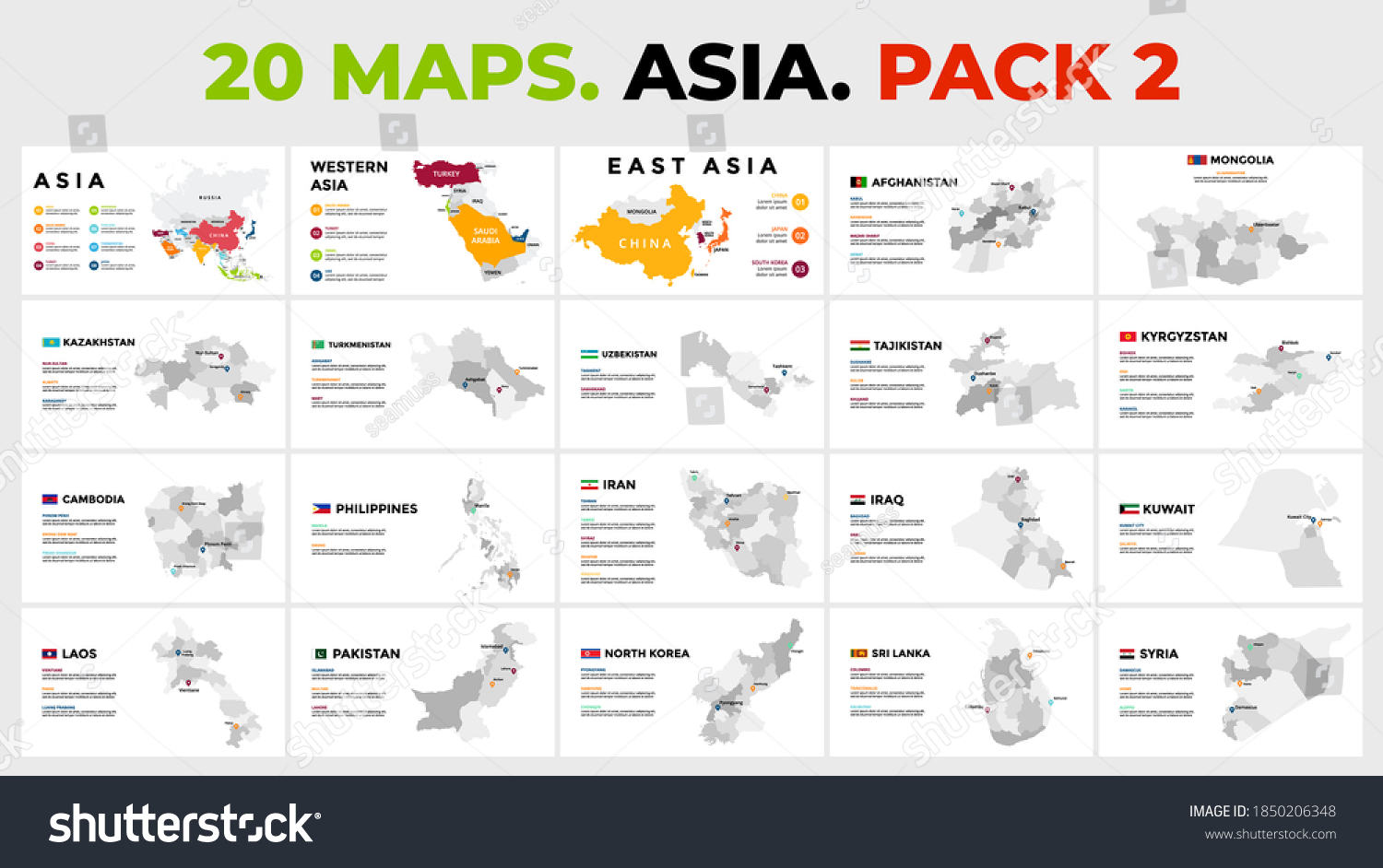 Asia Vector Map Infographic Templates Slide Stock Vector (Royalty Free ...