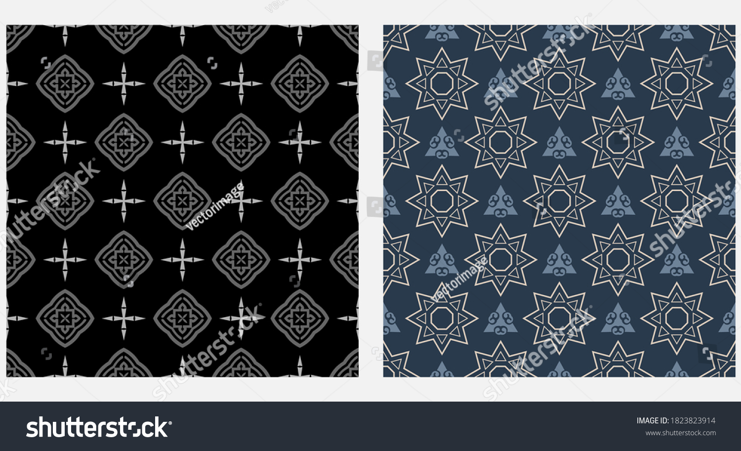 Asian Background Patterns Seamless Wallpaper Textures Stock Vector ...