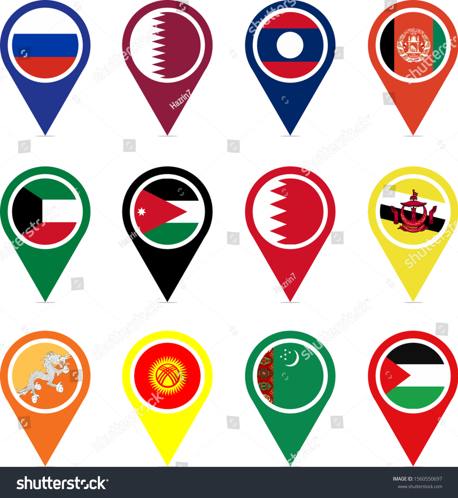 Asian Countries Part 3 Vector Icons Stock Vector (Royalty Free ...