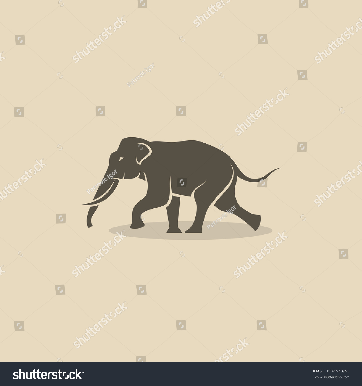 Asian Elephant Vector Illustration Stock Vector (Royalty Free) 181940993