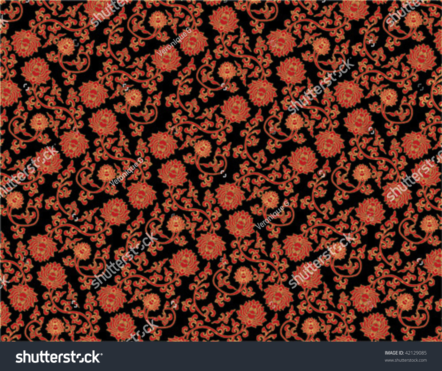 Asian Lotus Flower Seamless Background Pattern Stock Vector (Royalty ...