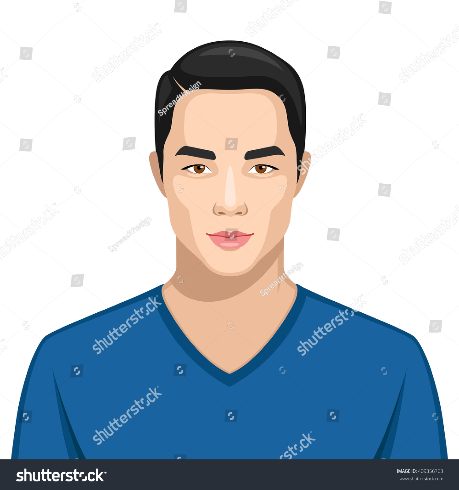 Asian Man Portrait Stock Vector (Royalty Free) 409356763 | Shutterstock