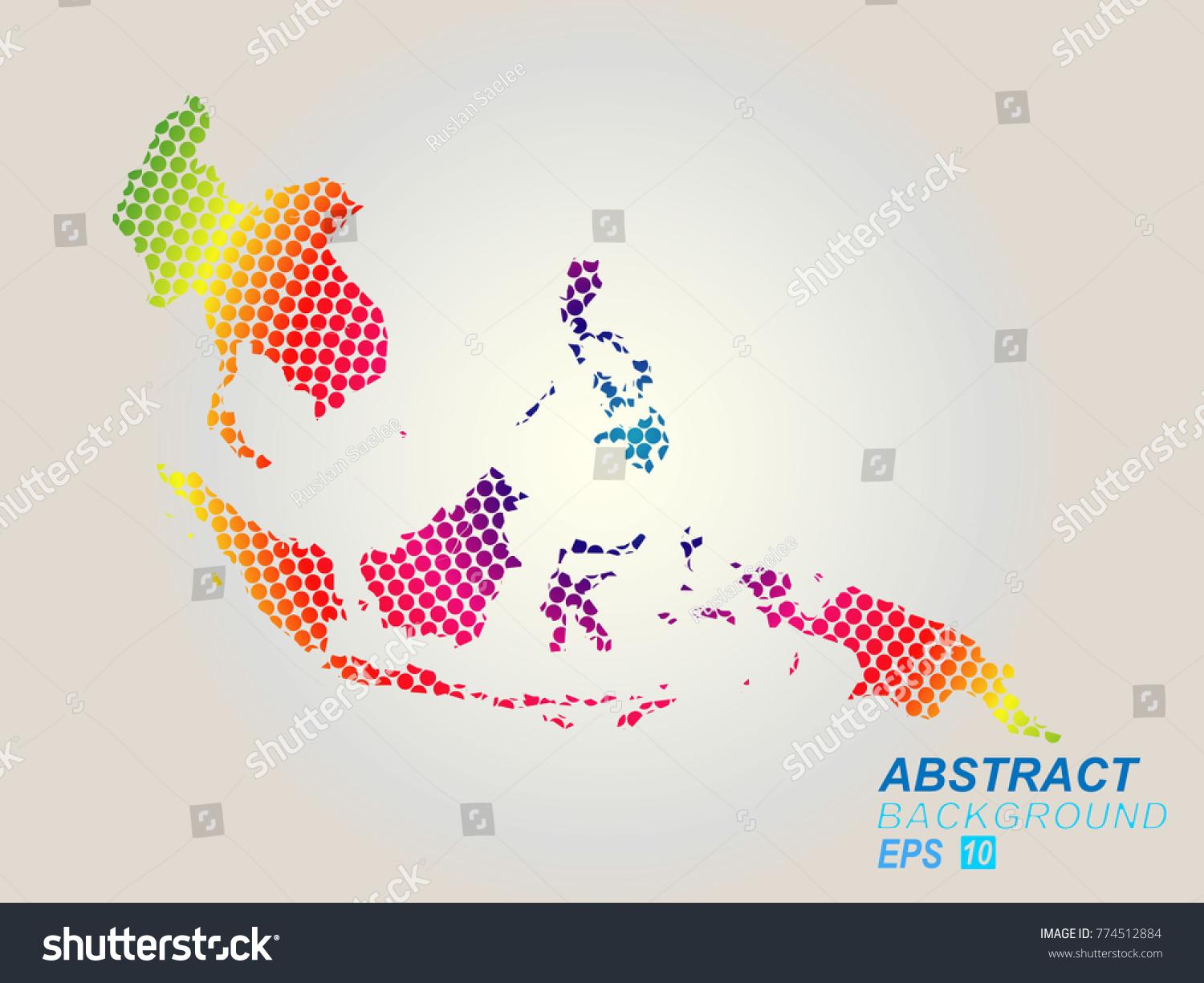 Asian Map Dots All Elements Separated Stock Vector (Royalty Free ...