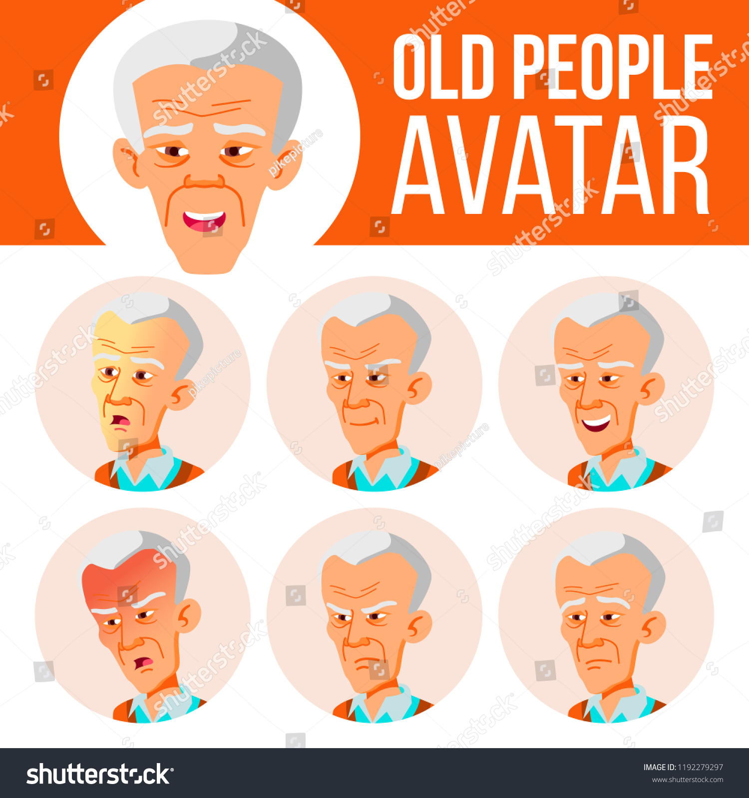 Asian Old Man Avatar Set Vector Stock Vector (Royalty Free) 1192279297 ... Asian Old Man Avatar Set Vector Stock Vector (Royalty Free) 1192279297 ...