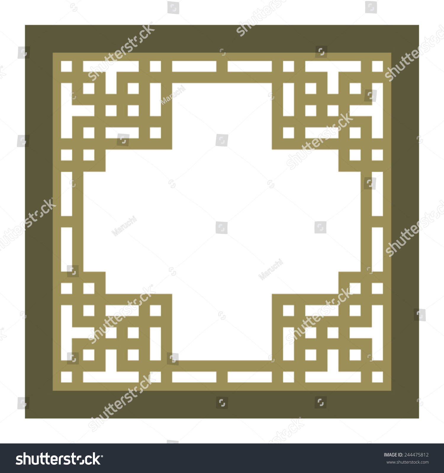 Asian Window Frame Design Stock Vector (Royalty Free) 244475812 ...
