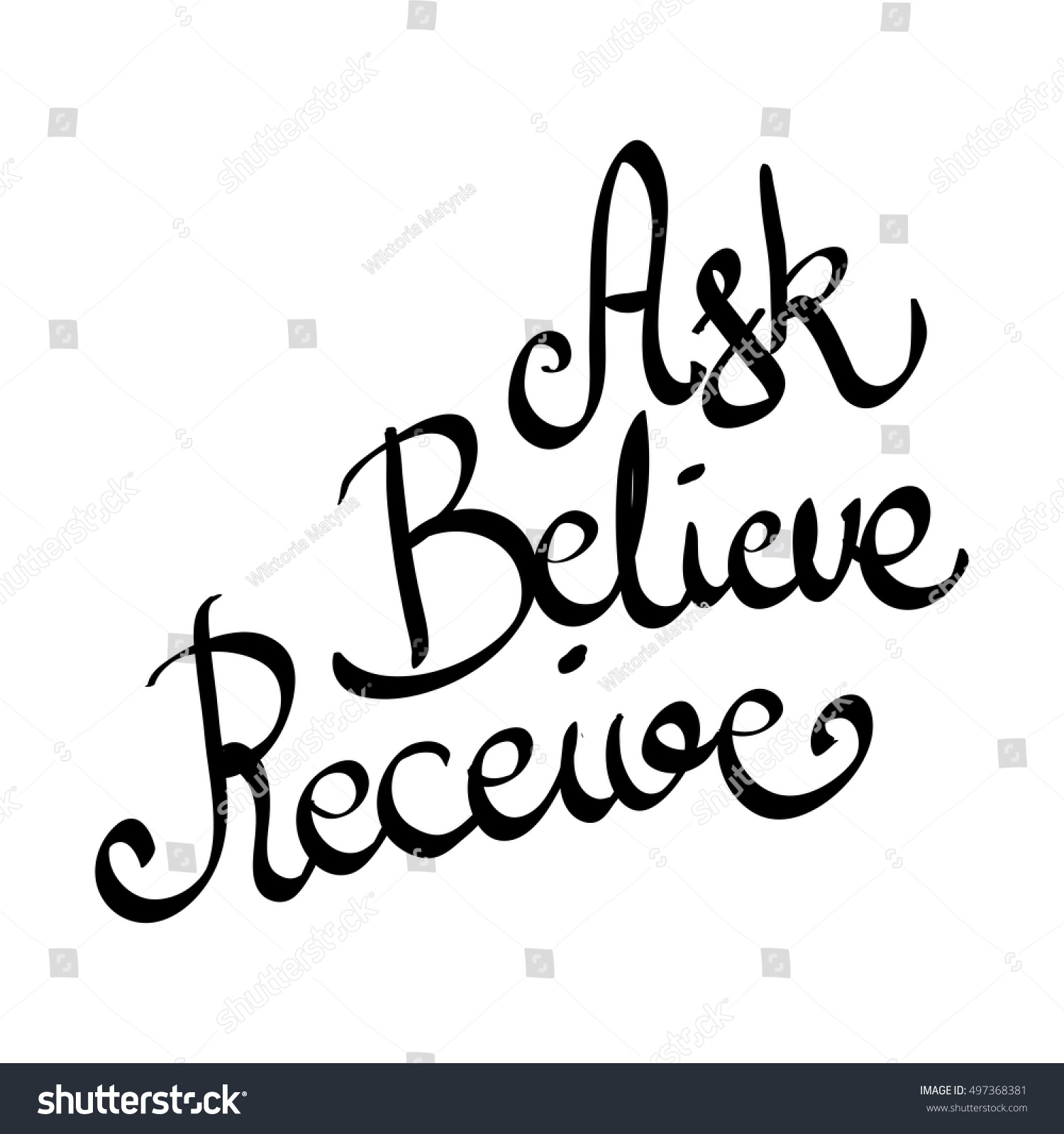 Ask Believe Receive Vector Stock Vector (Royalty Free) 497368381 ...