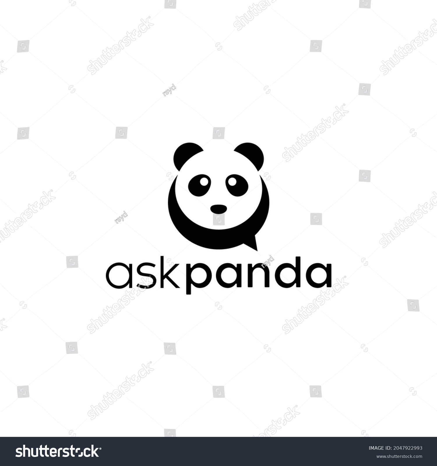 Ask Panda Logo Vector Ilustration Stock Vector (Royalty Free ...