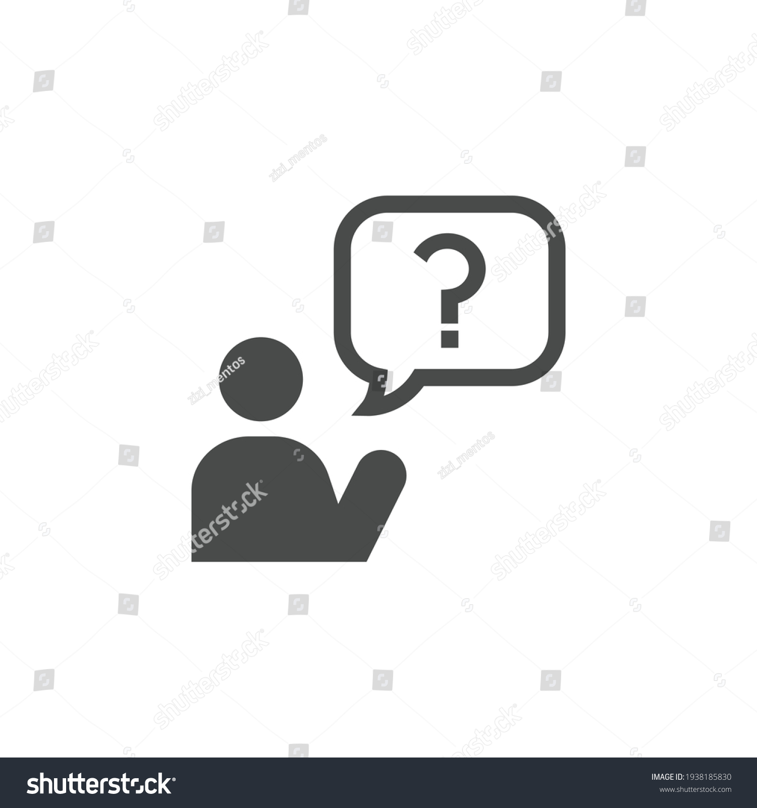 Asking Question Icon Vector Black Illustration Stock Vector (Royalty ...