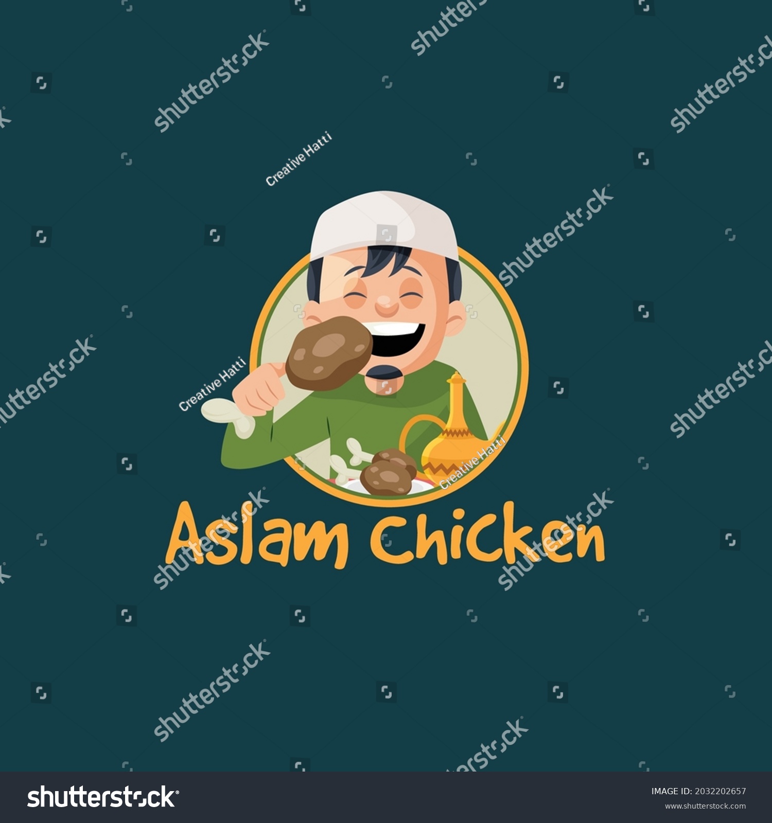 Aslam Chicken Vector Mascot Logo Template Stock Vector (Royalty Free ...