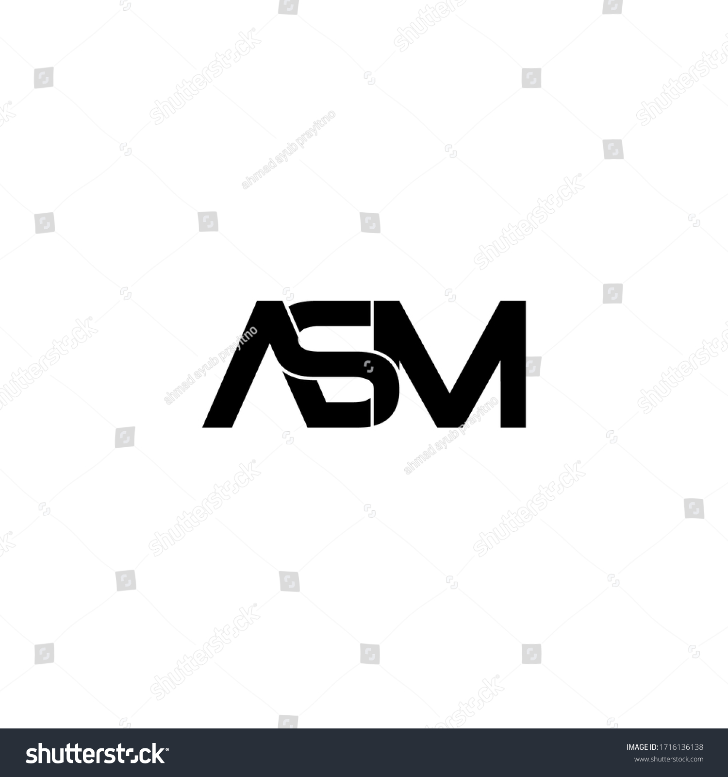 Asm Letter Original Monogram Logo Design Stock Vector (Royalty Free ...