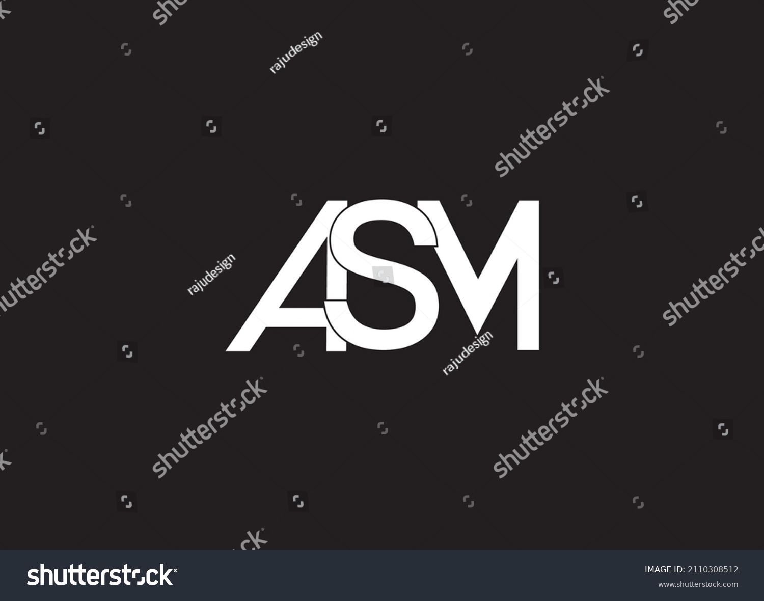 Asm Original Monogram Logo Design Stock Vector (Royalty Free) 2110308512