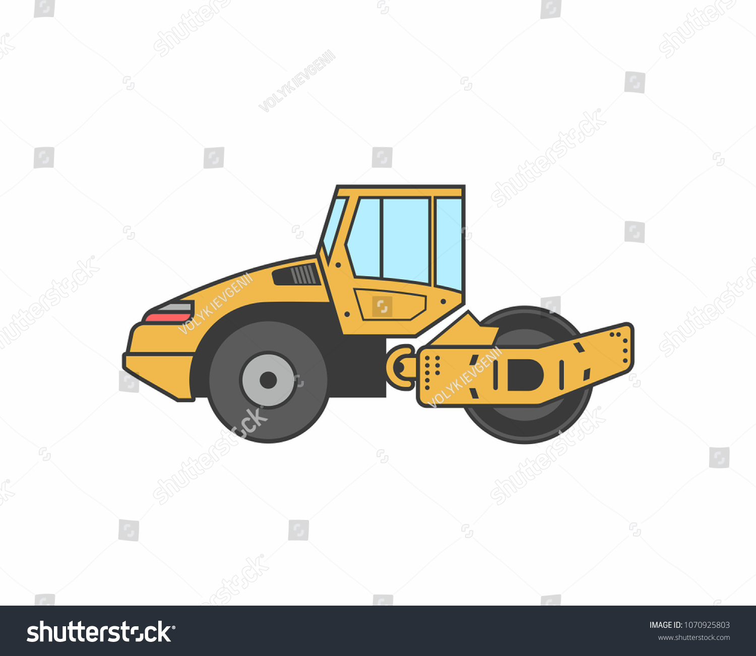 Asphalt Paver Icon Stock Vector (Royalty Free) 1070925803