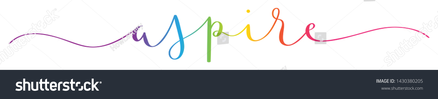 Aspire Rainbow Vector Brush Calligraphy Banner Stock Vector (Royalty ...