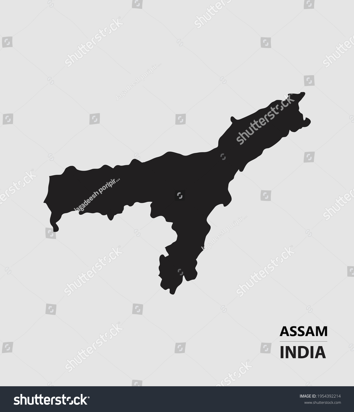 Assam India Vector Map Art Plain: เวกเตอร์สต็อก (ปลอดค่าลิขสิทธิ์ ...