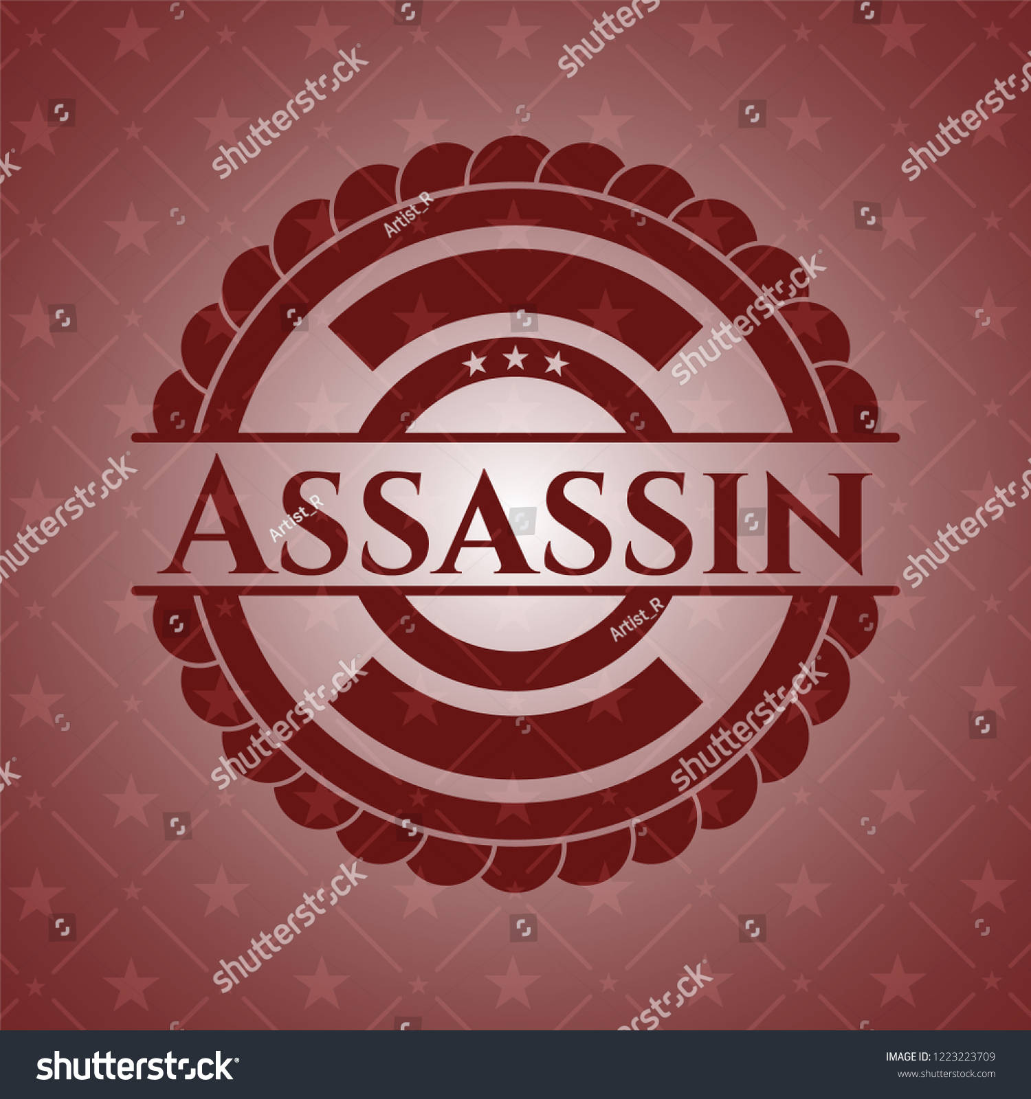 Assassin Realistic Red Emblem Stock Vector (Royalty Free) 1223223709 ...