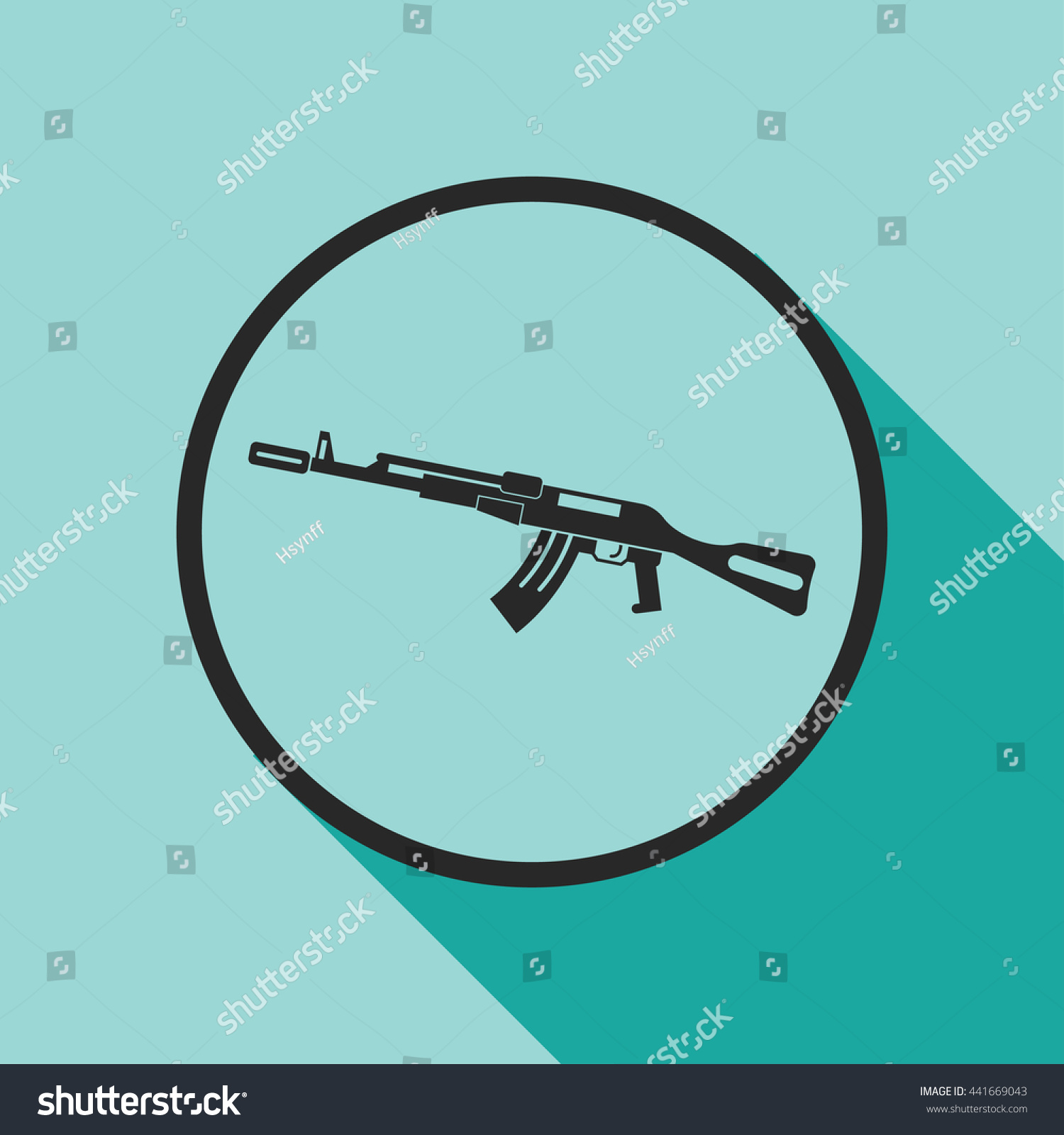 Assault Rifle Icon Stock Vector Royalty Free 441669043