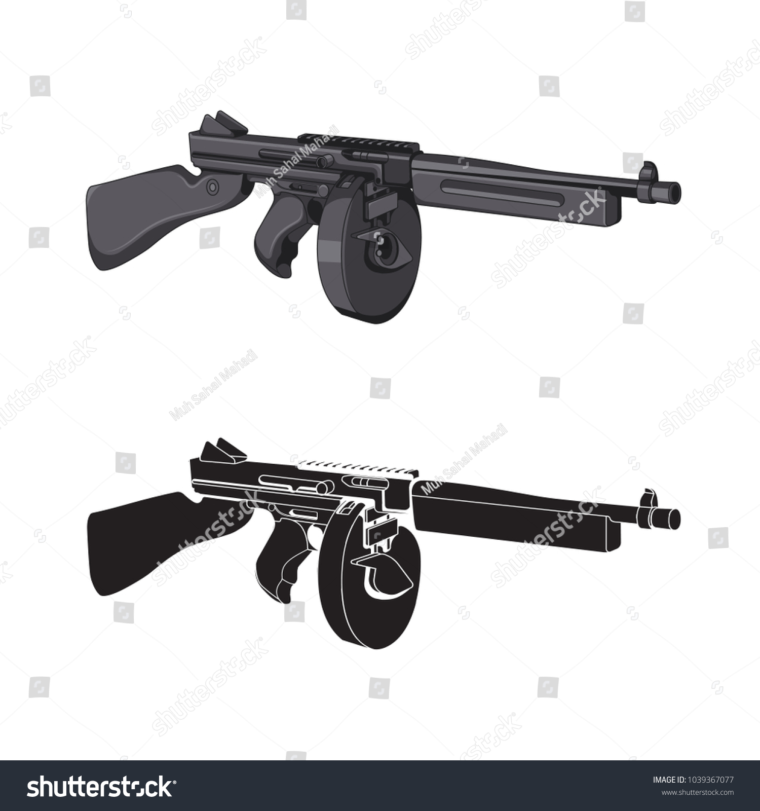 Assault Rifle Vector Stock Vector (Royalty Free) 1039367077