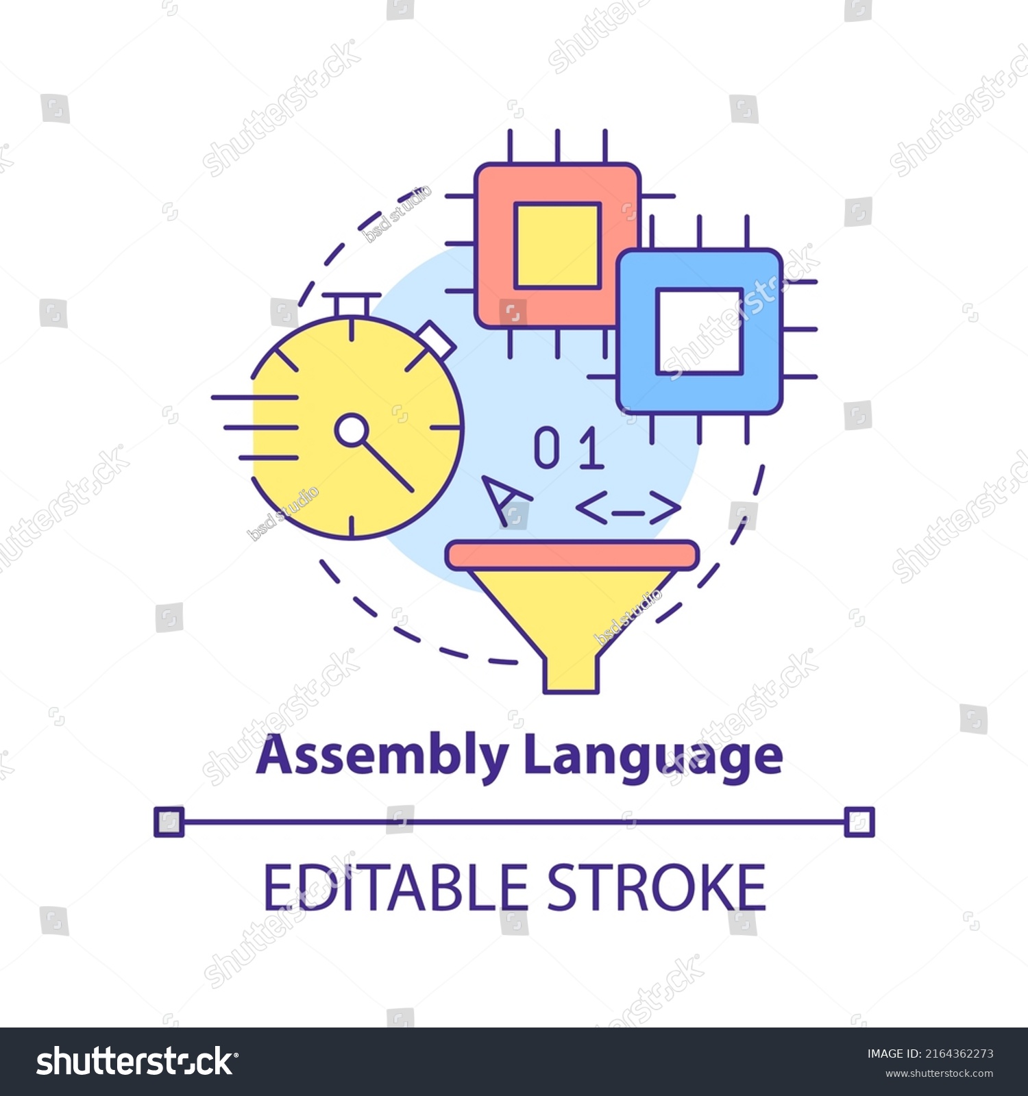 Assembly Language Concept Icon Hardware Code Stock Vector (Royalty Free ...