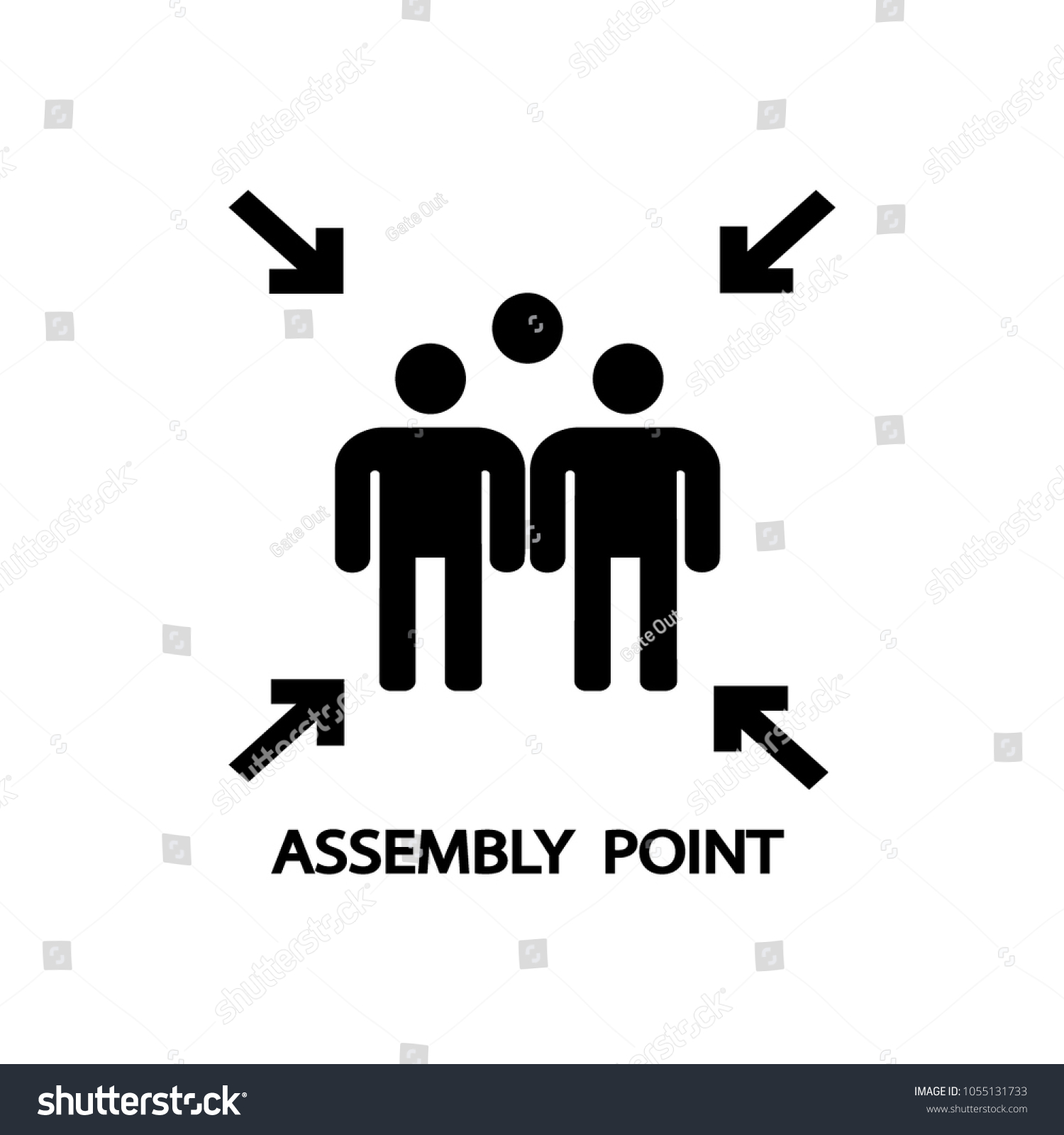 Assembly Point Icon Symbol Stock Vector (Royalty Free) 1055131733