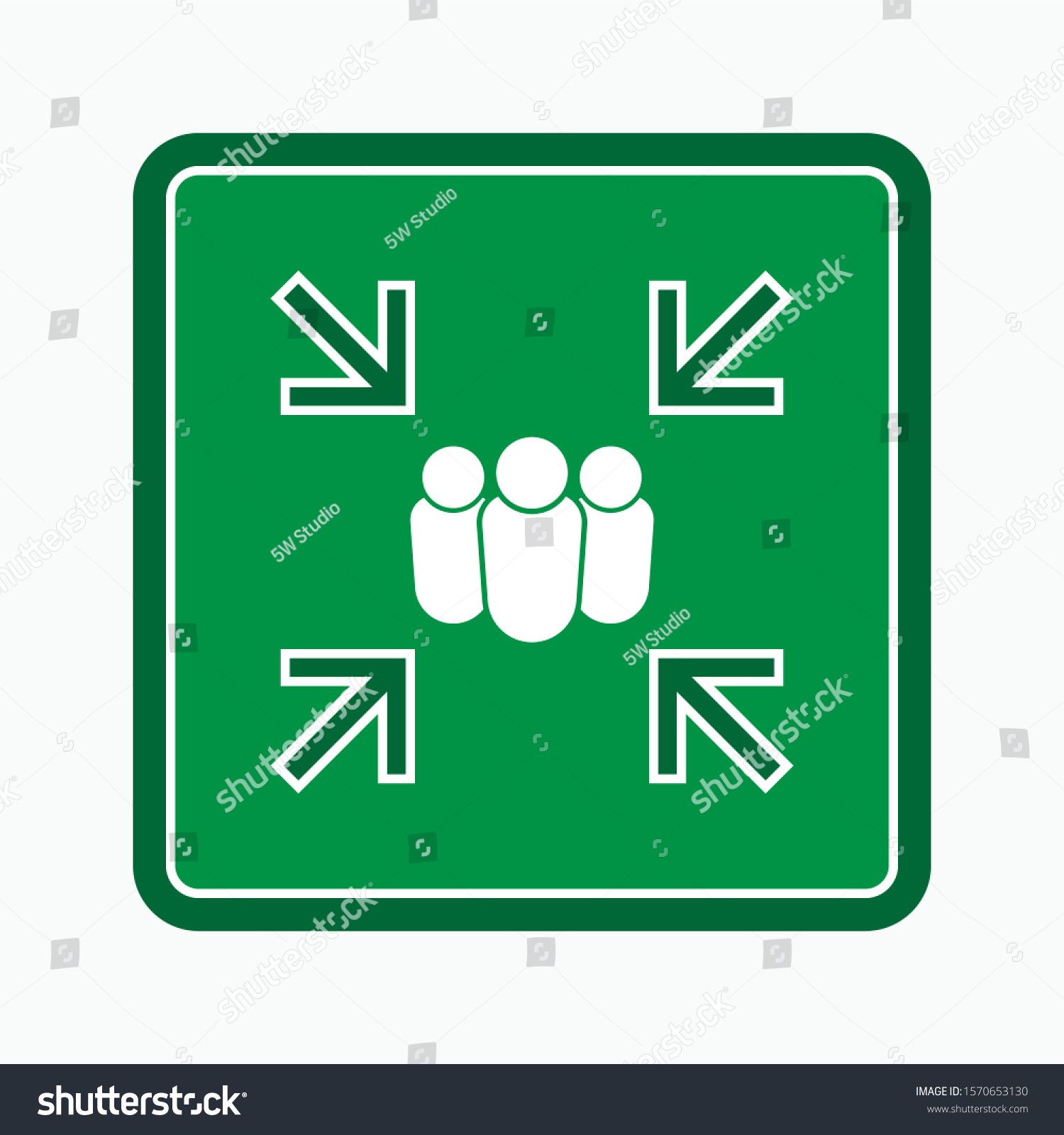 Assembly Point Icon Vector Sign Symbol Stock Vector (Royalty Free ...