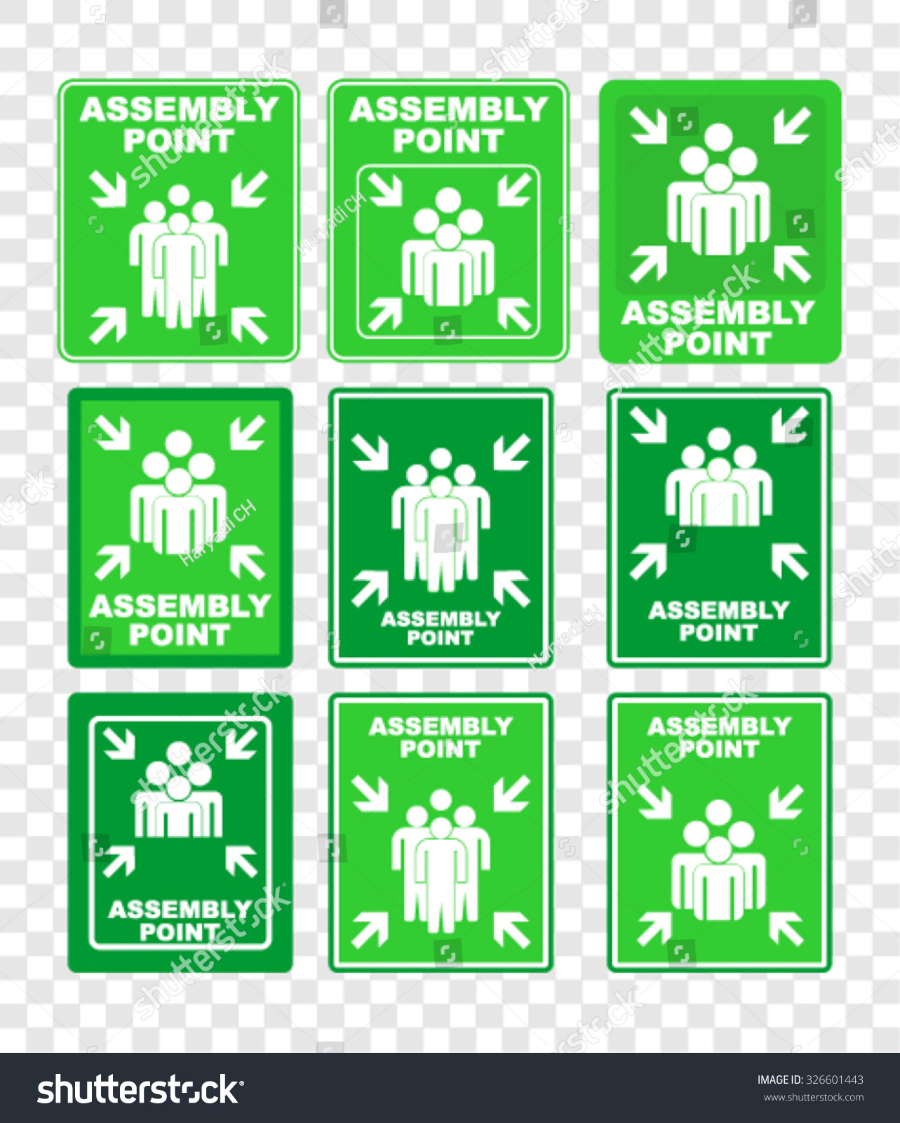 Assembly Point Sign Vector Stock Vector Royalty Free 326601443